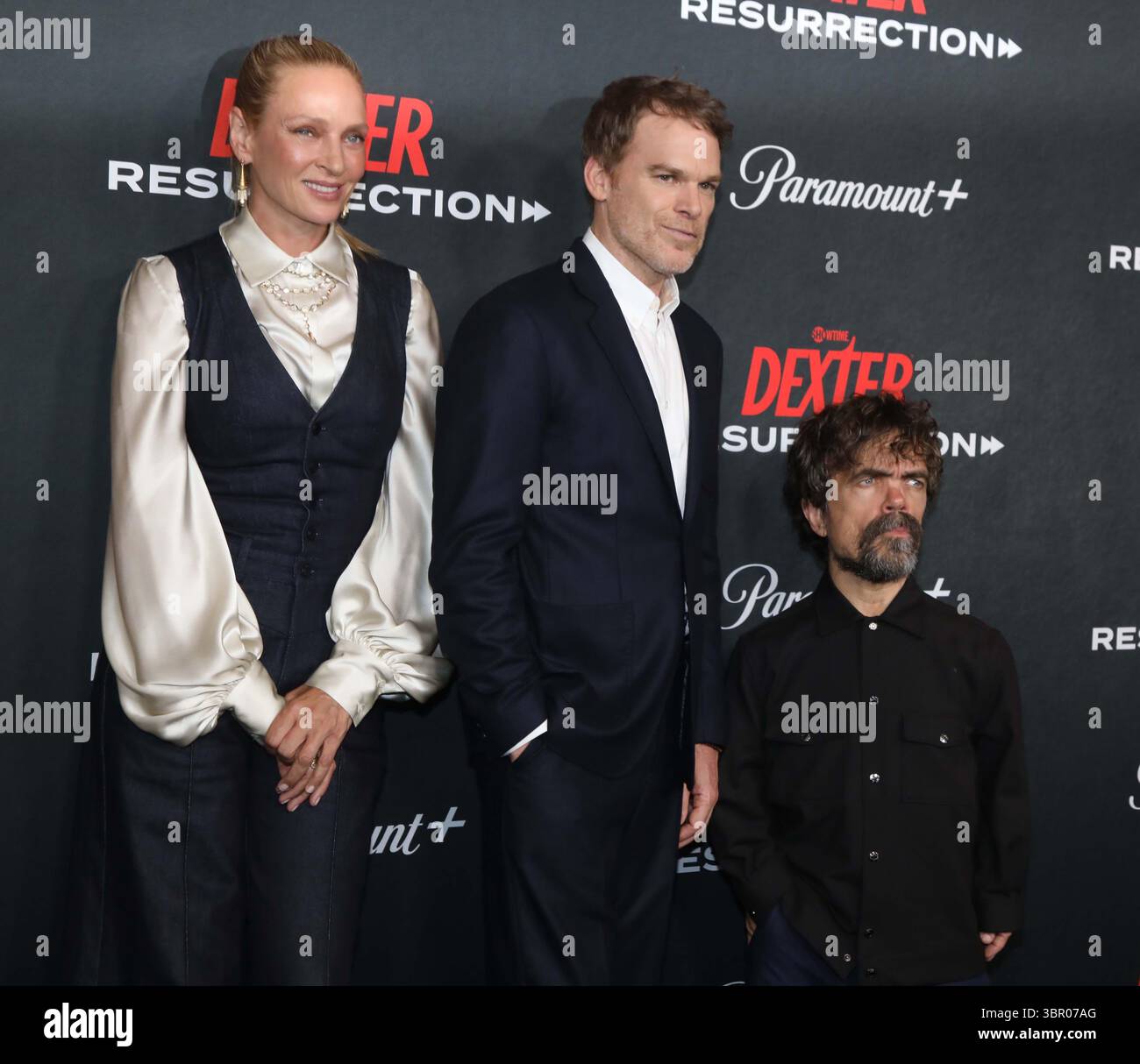 July 9, 2025, New York, New York, USA: Actors UMA THURMAN, MICHAEL C ...