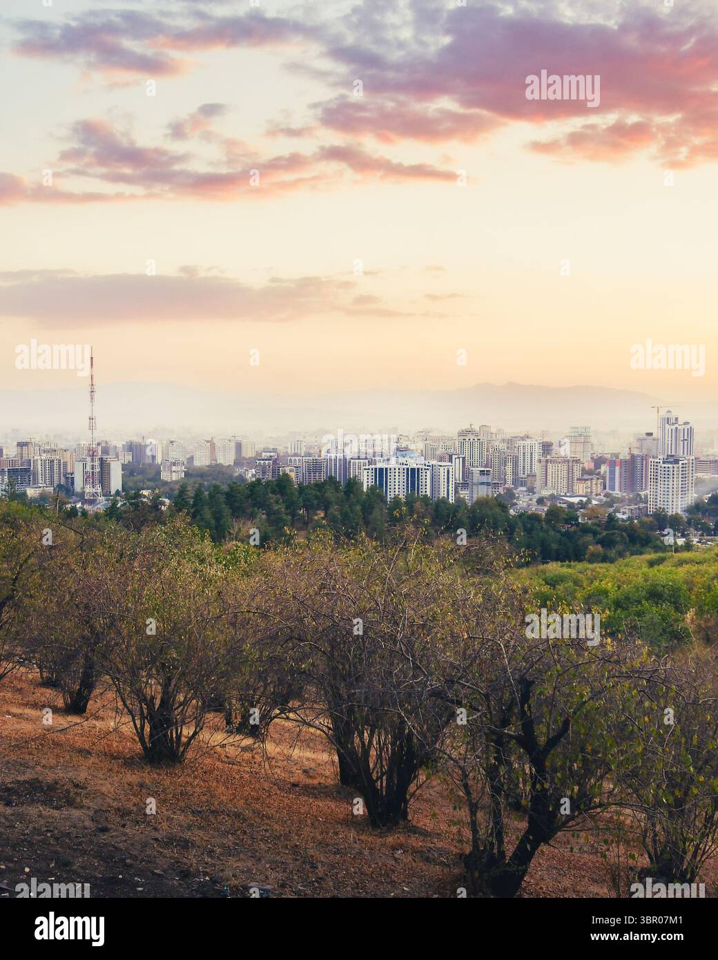 Timelapse scenic Tajikistan capital Dushanbe panorama from popular ...