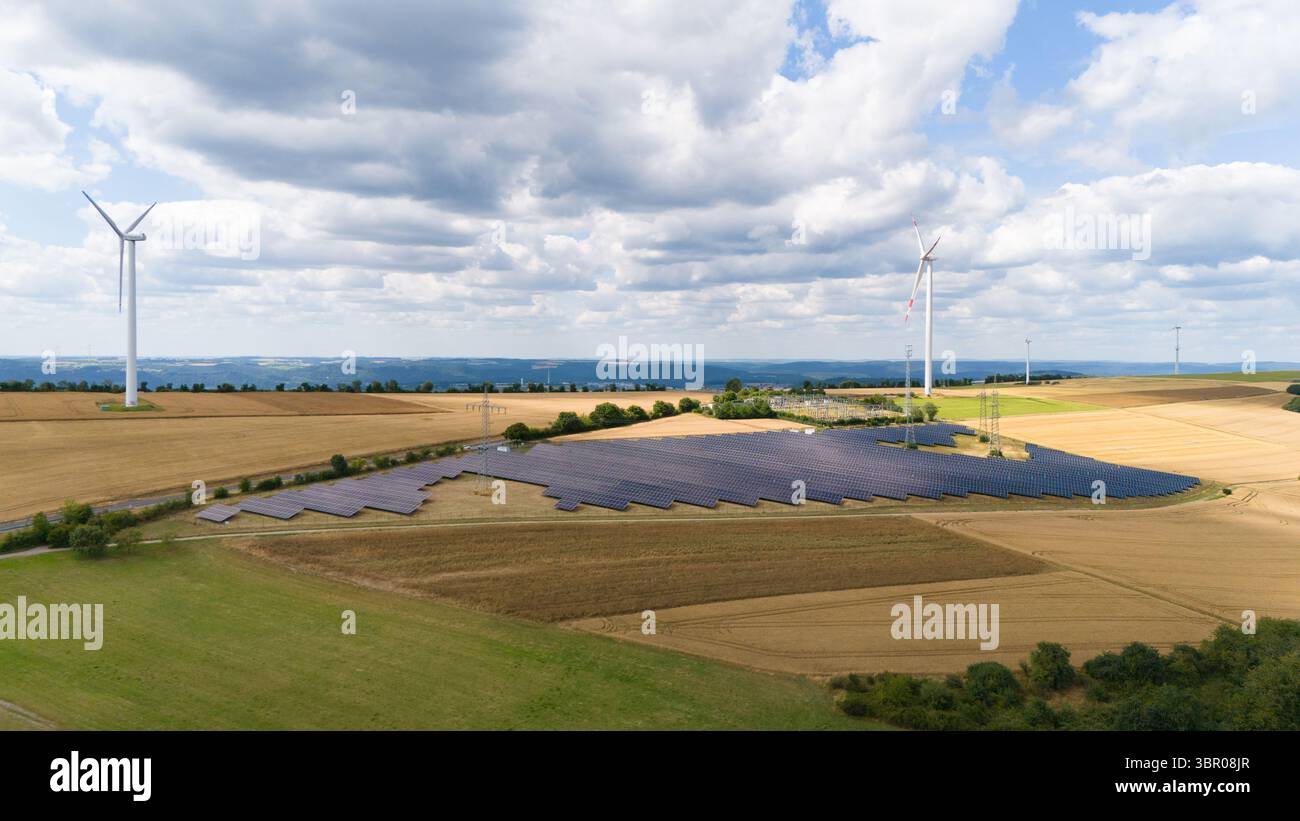 Solar Panel Power Station, Wind Turbine, Renewable Efficient ...