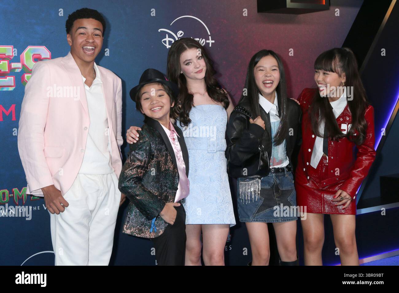 Los Angeles, USA. 8, July, 2025. Pictured left to right, haun Dixon, Milo Maharlika, Kenzi ...