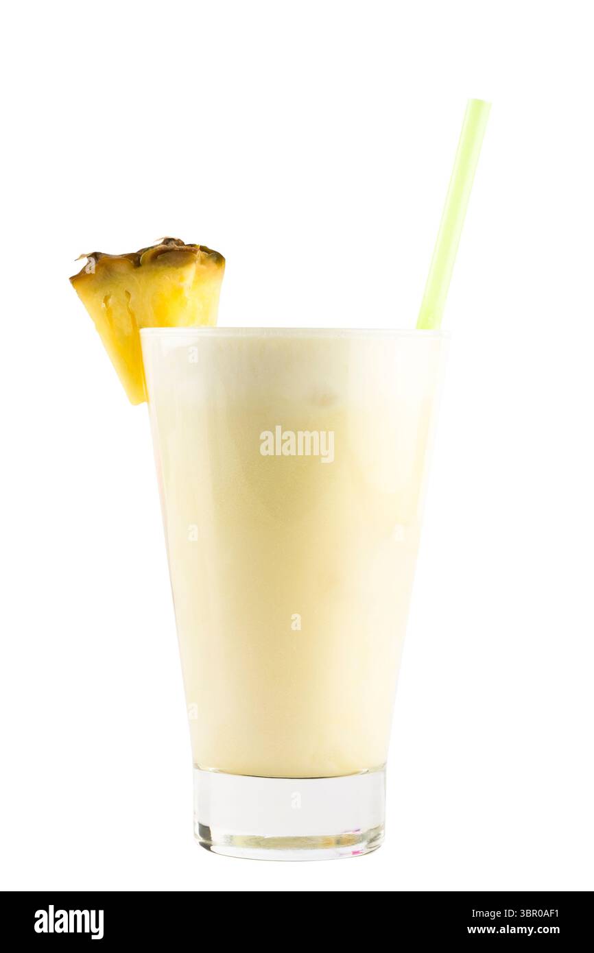 Pina colada cocktail isolated Cut Out Stock Images & Pictures - Alamy