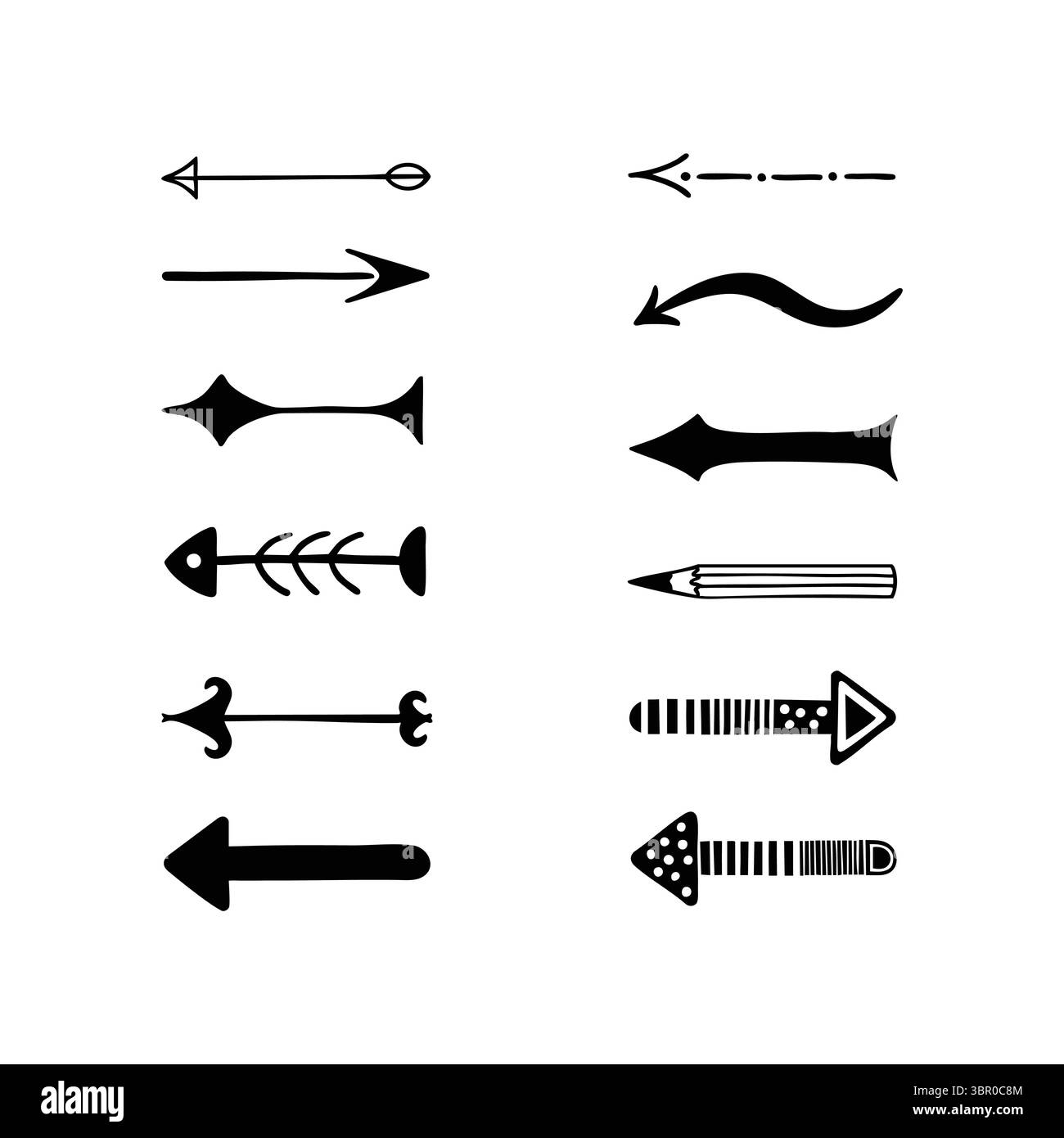 Vector flat collection creative Black and White Stock Photos & Images ...
