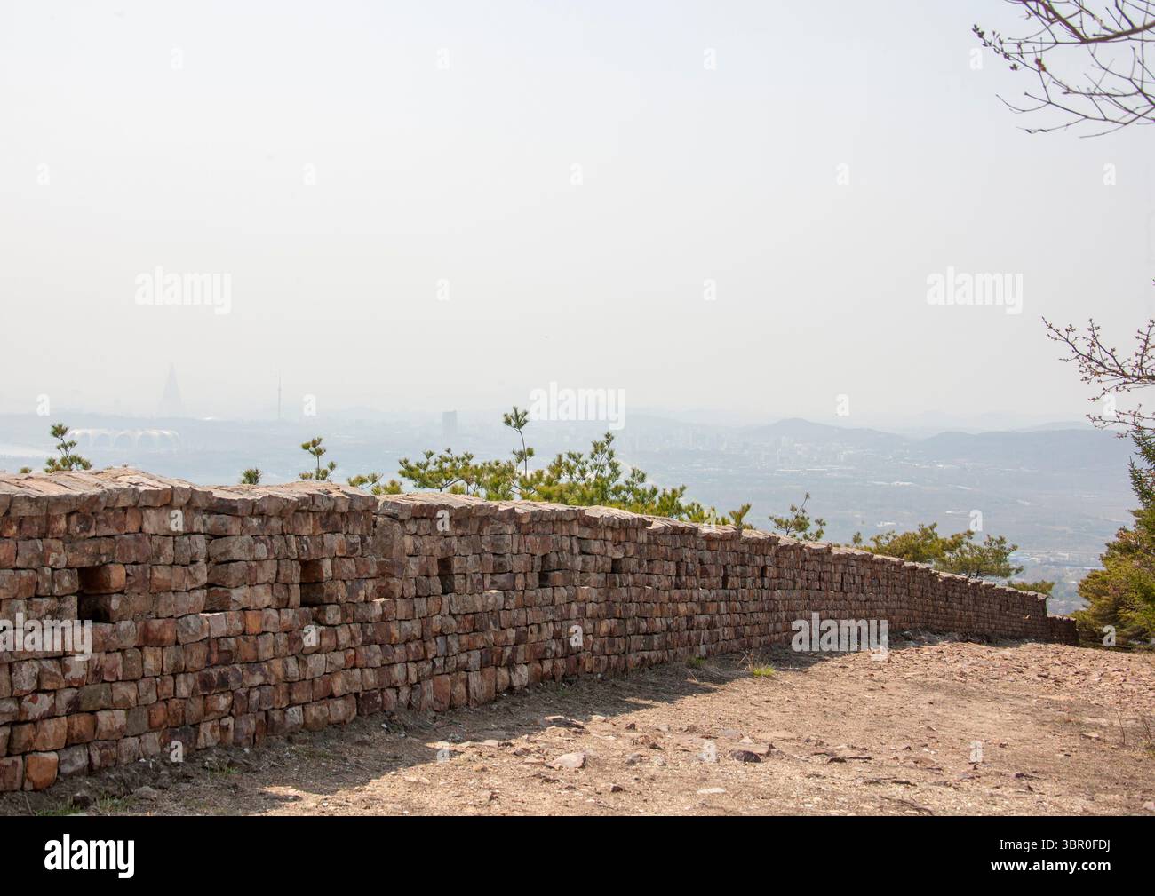 Old wall overlooking the town, DGC, Pyongyang, North Korea Stock Photo ...