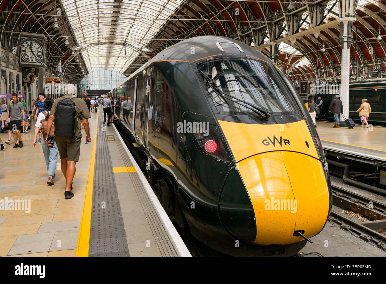 London, England, UK - 4 July 2025: Class 800 high speed train alongside ...