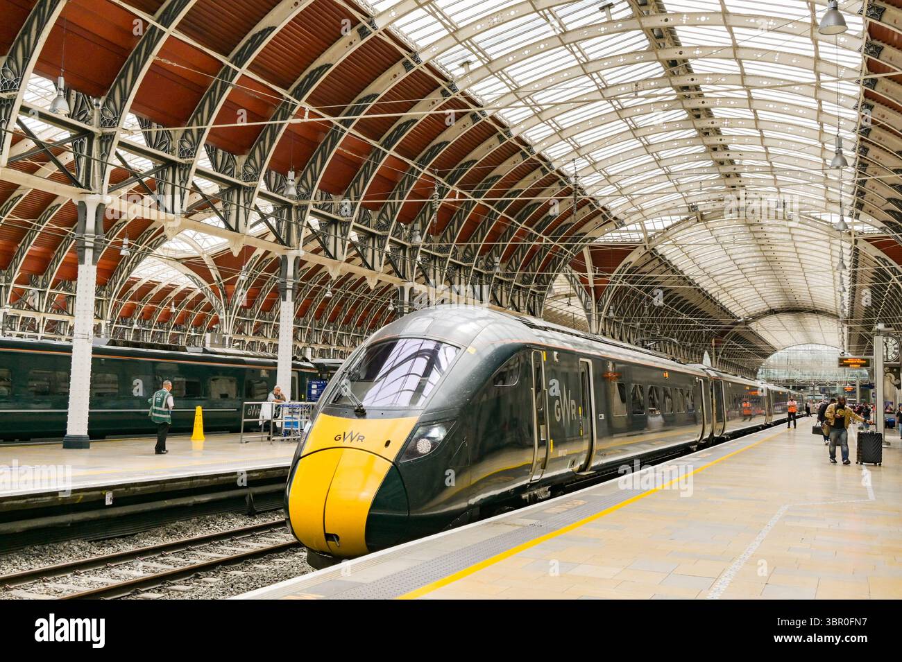 London, England, UK - 4 July 2025: Class 800 high speed train alongside ...