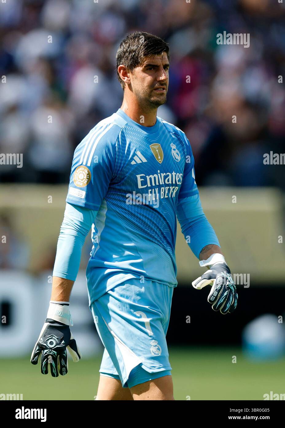 New Jersey, USA. 9th July, 2025. Thibaut Courtois of Real Madrid during ...