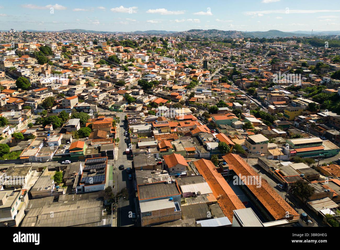 Aerial View of Suburban Neighborhood in Belo Horizonte City, Brazil ...