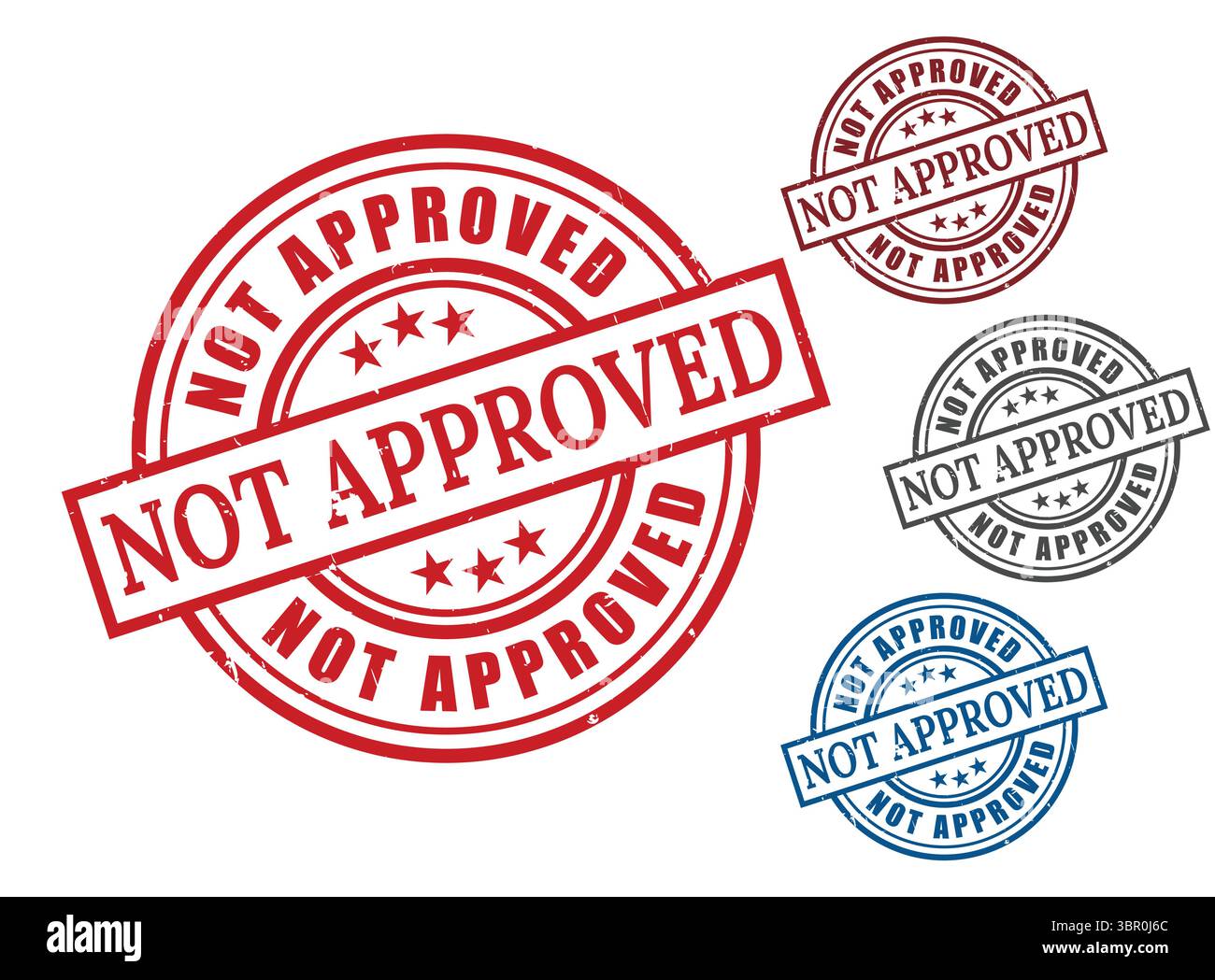 A Not Approved Red Grunge Rubber Stamp Collection, Denied Refused ...
