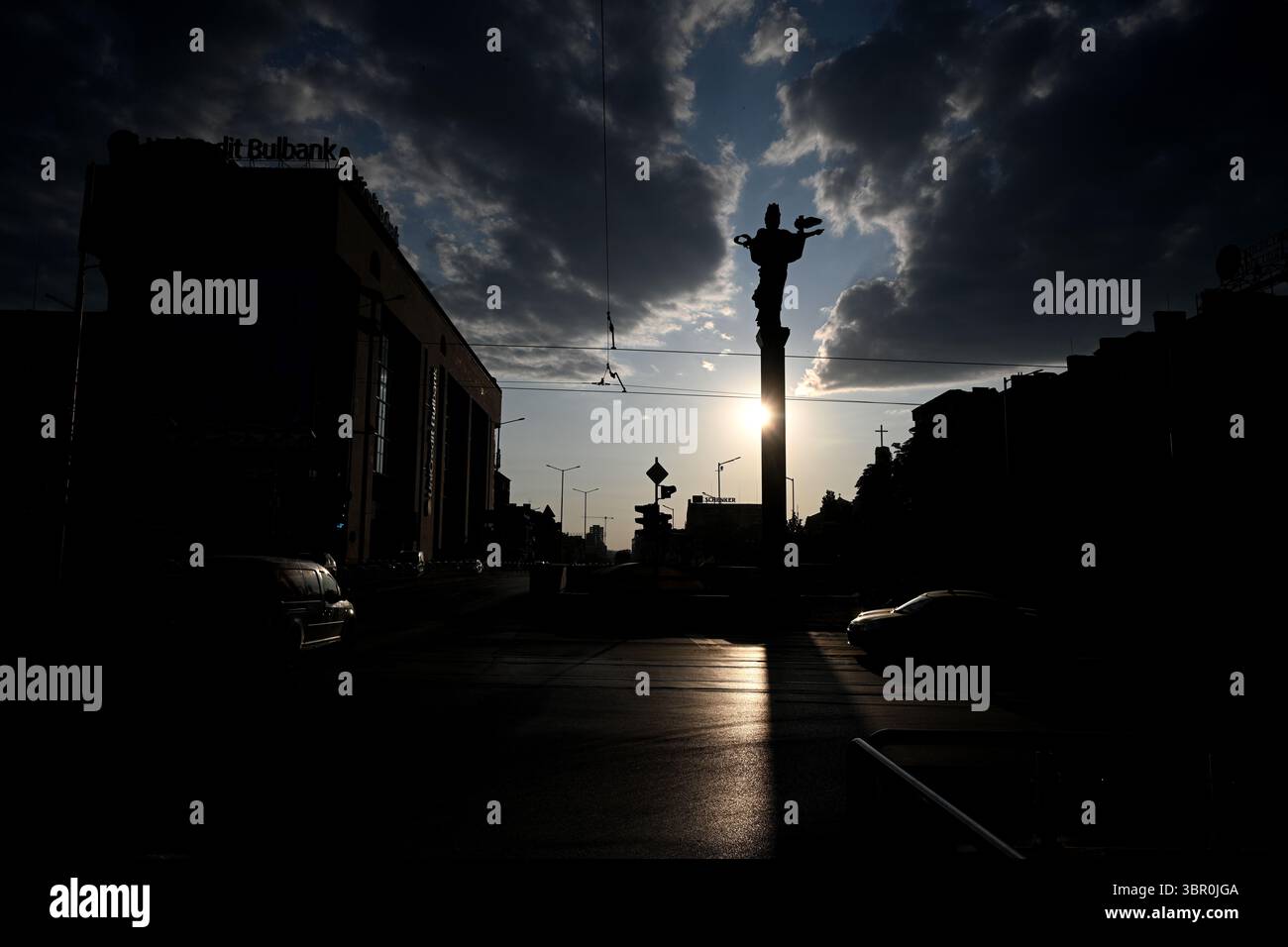 The monument of saint sofia patron of city hi-res stock photography and ...