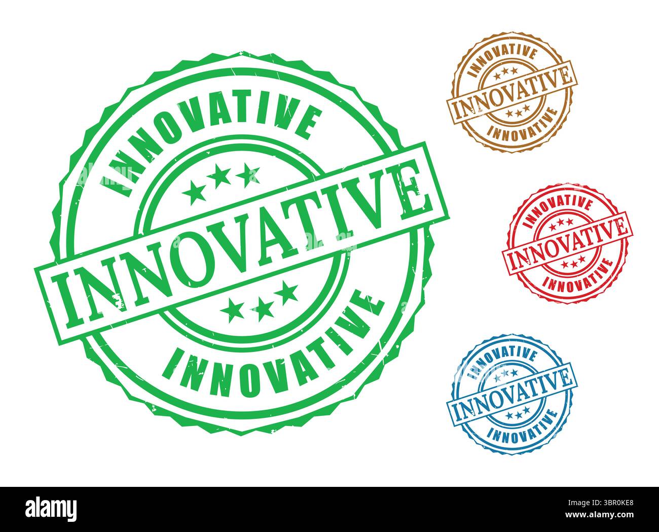 A Creative Innovation Seals, Grunge Rubber Stamp Vector Set Stock ...