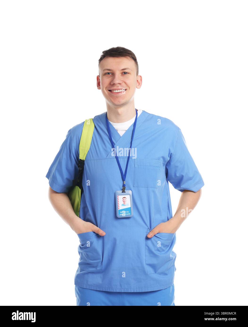 Portrait of medical student on white background Stock Photo - Alamy