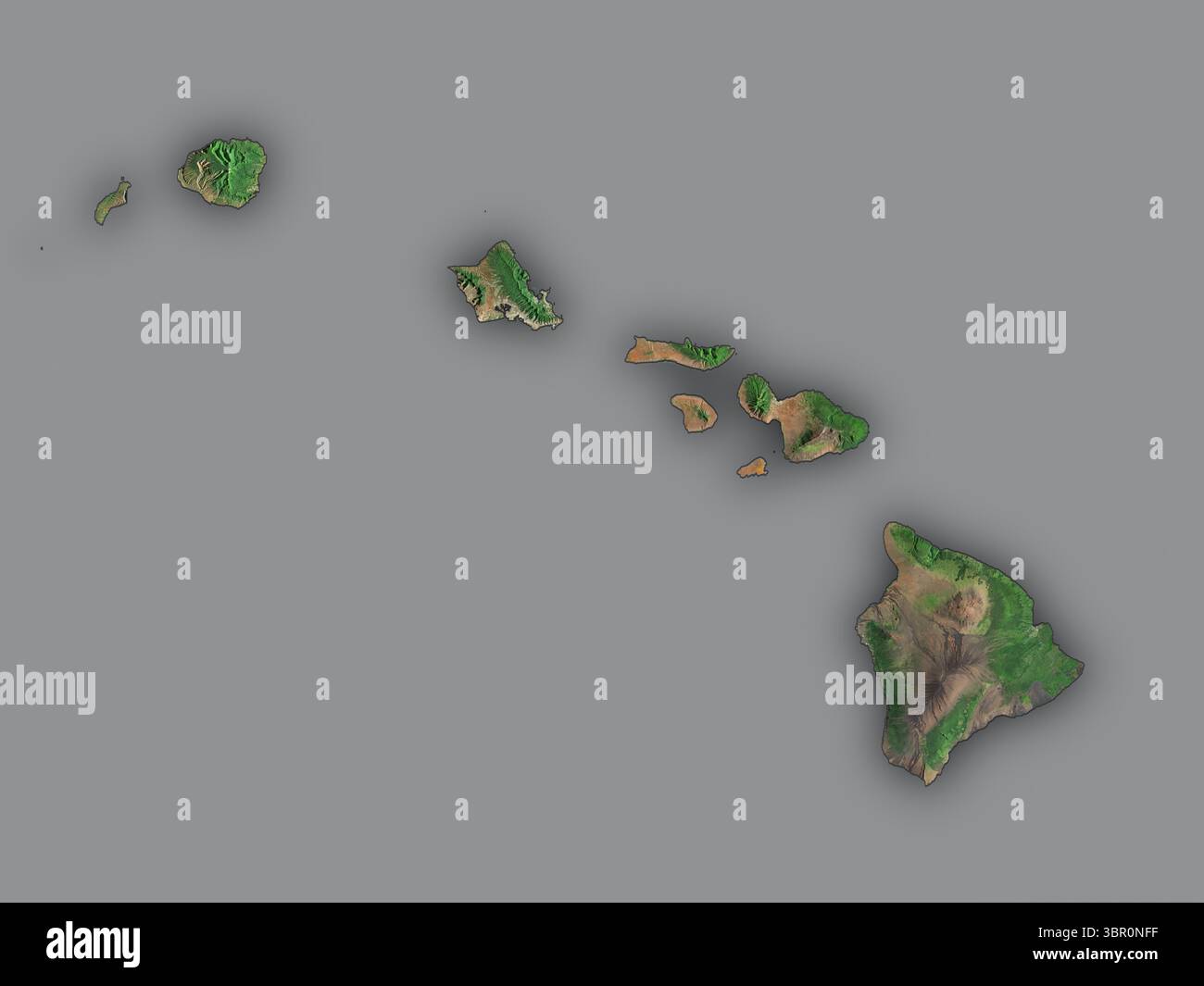 Very detailed map of Hawaii with clear state borders. Contains modified ...