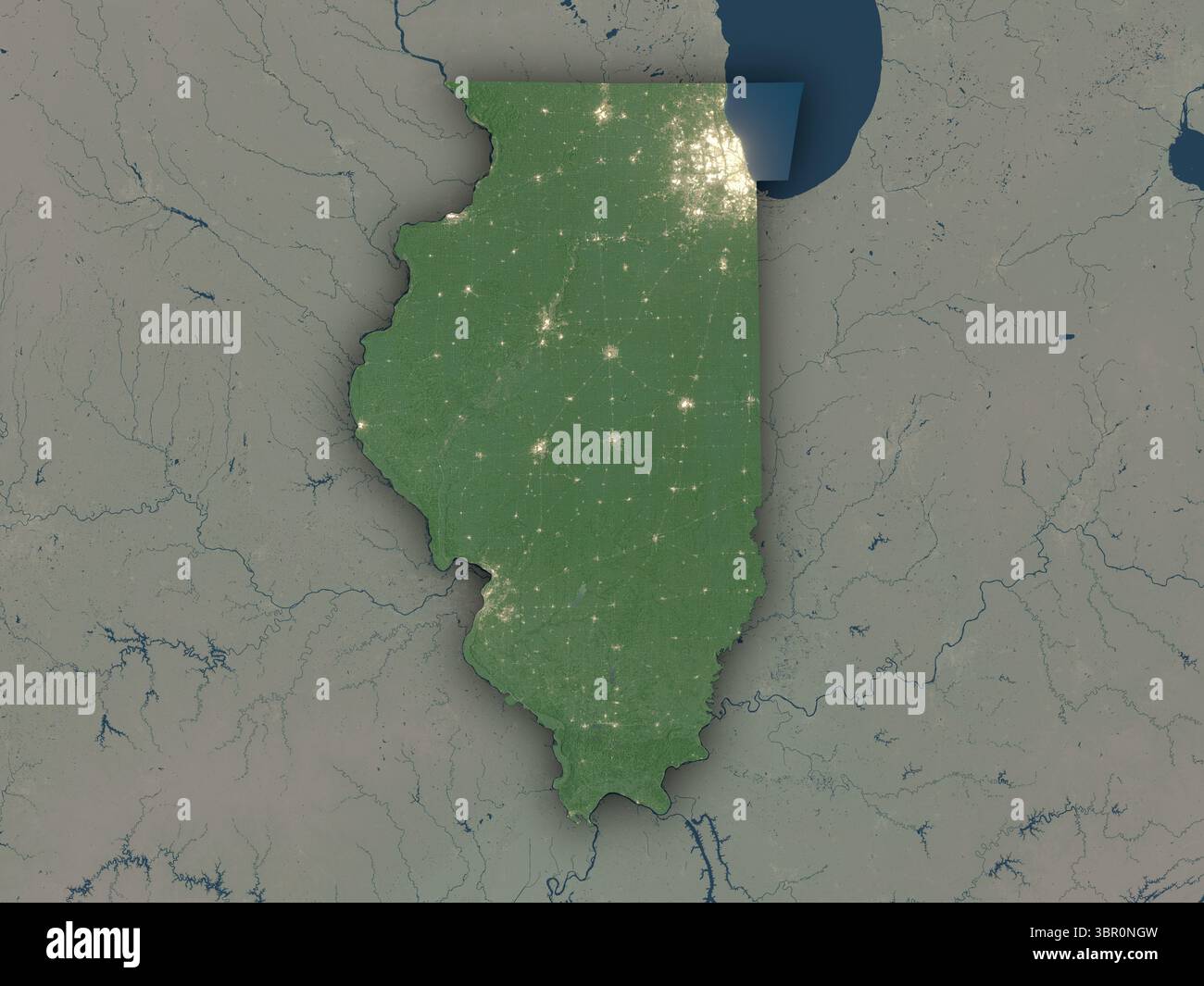 Detailed map illinois clear hi-res stock photography and images - Alamy