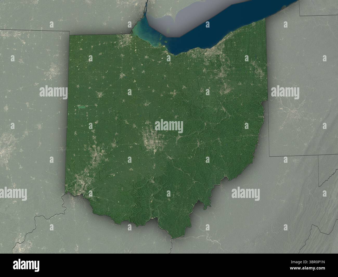 Very detailed map of Ohio with clear state borders. Contains modified ...