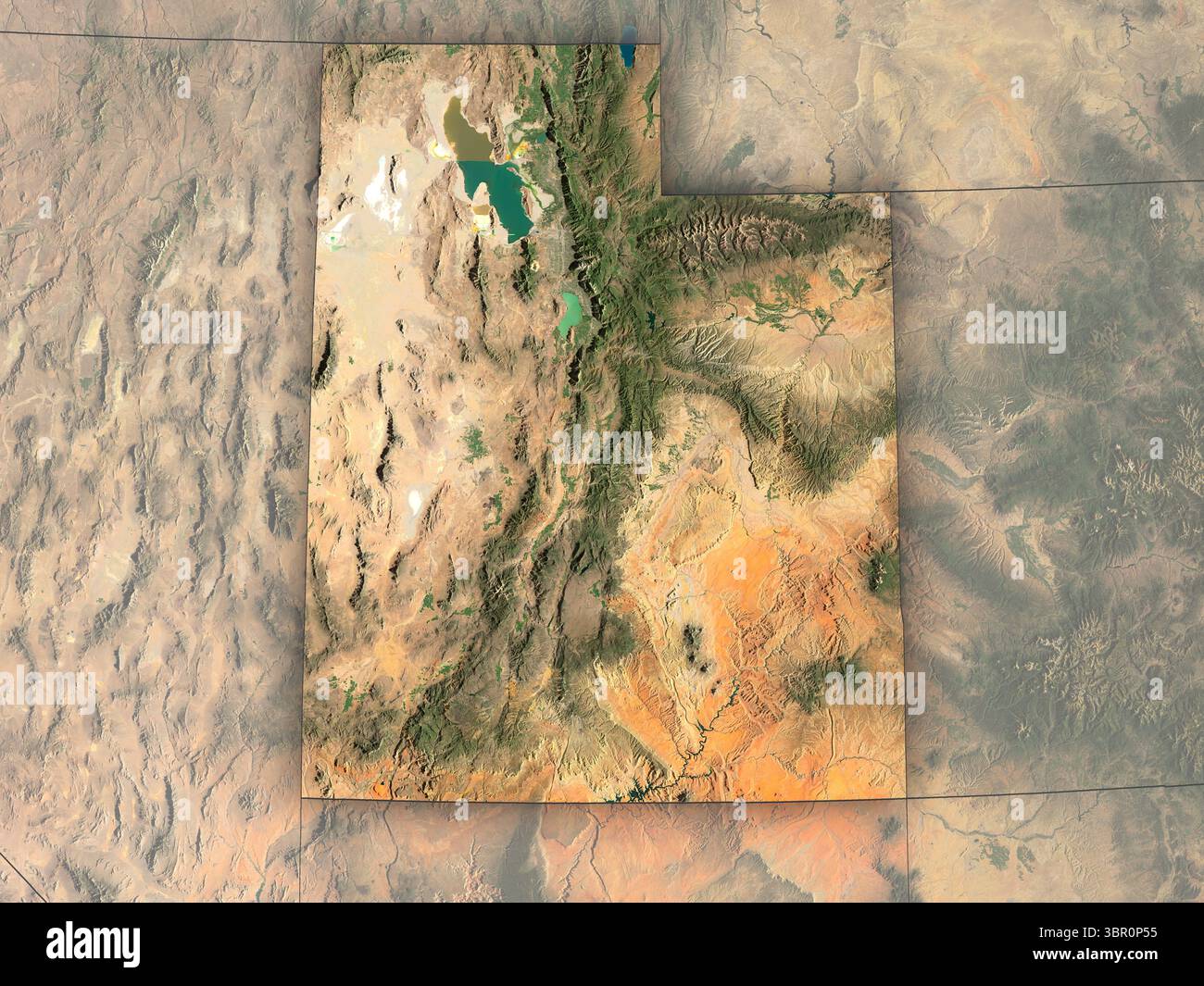 Very detailed map of Utah with clear state borders. Contains modified ...