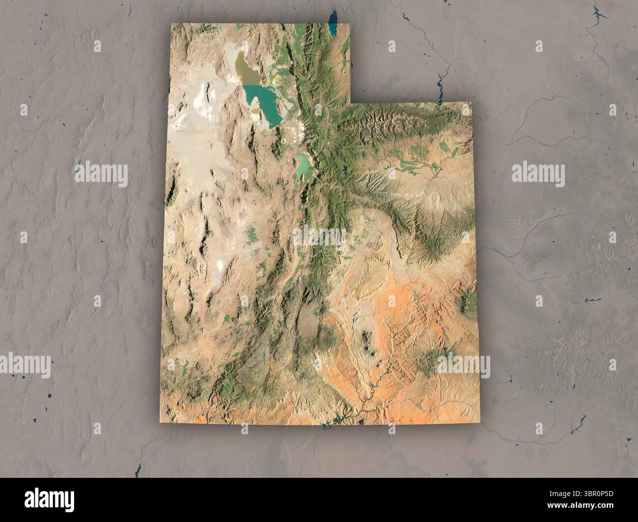 Very detailed map of Utah with clear state borders and visible cities ...