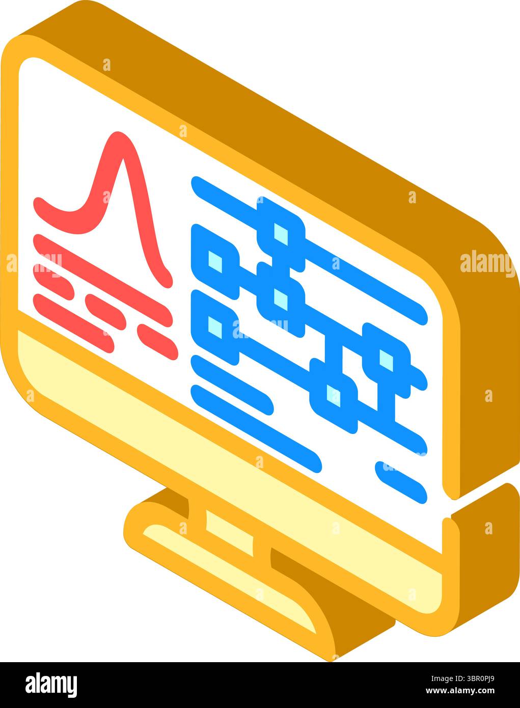 algorithm screen quantum computer isometric icon vector illustration ...