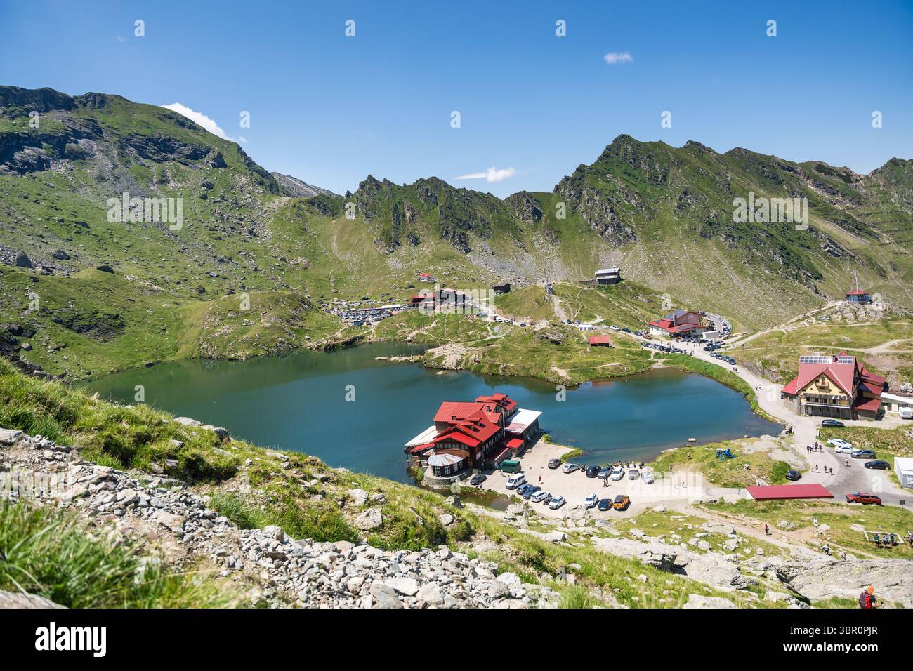 Transfagarasan Fagaras pass in summer. Crossing Carpathian mountains in ...