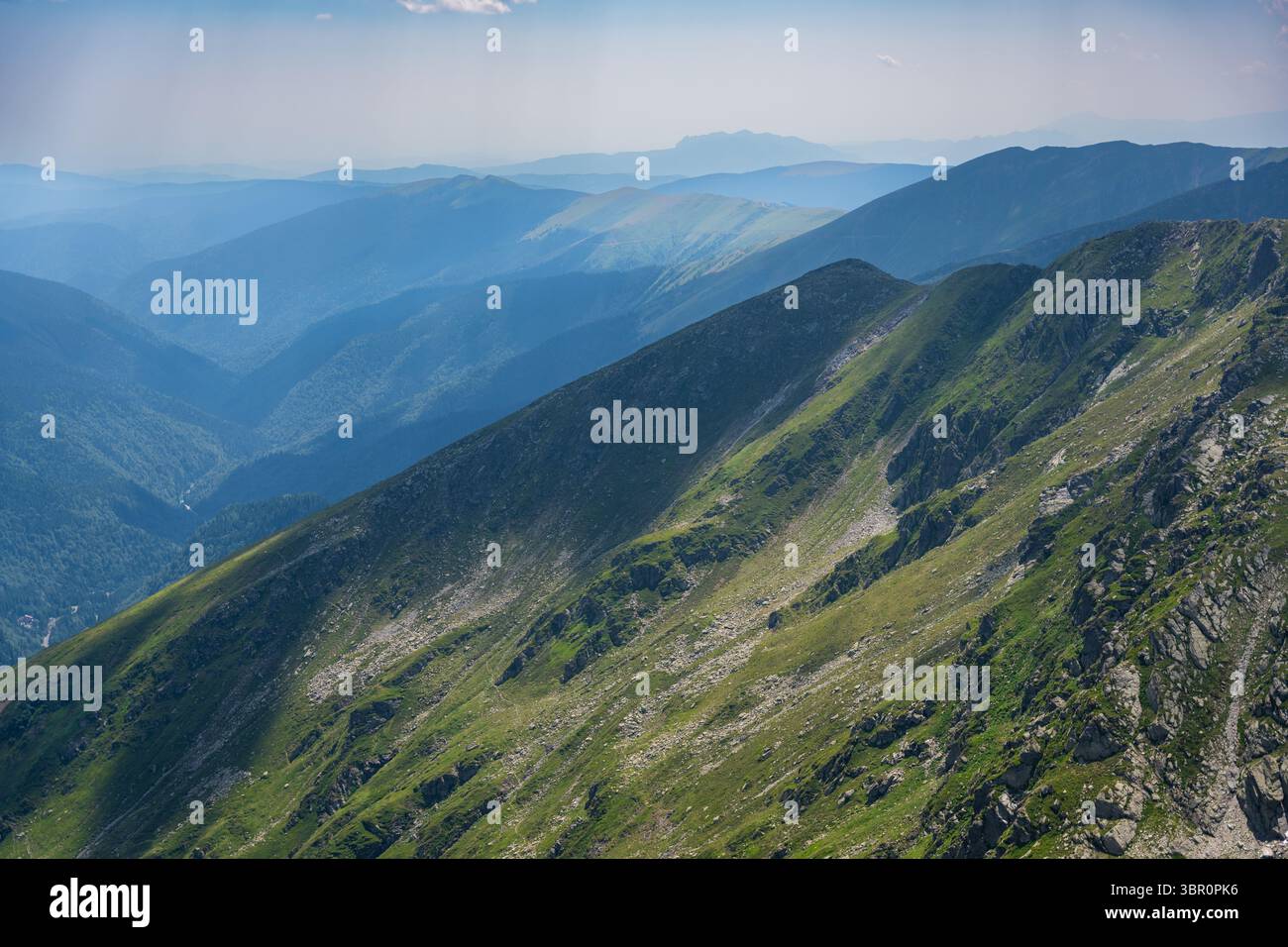 Transfagarasan Fagaras pass in summer. Crossing Carpathian mountains in ...