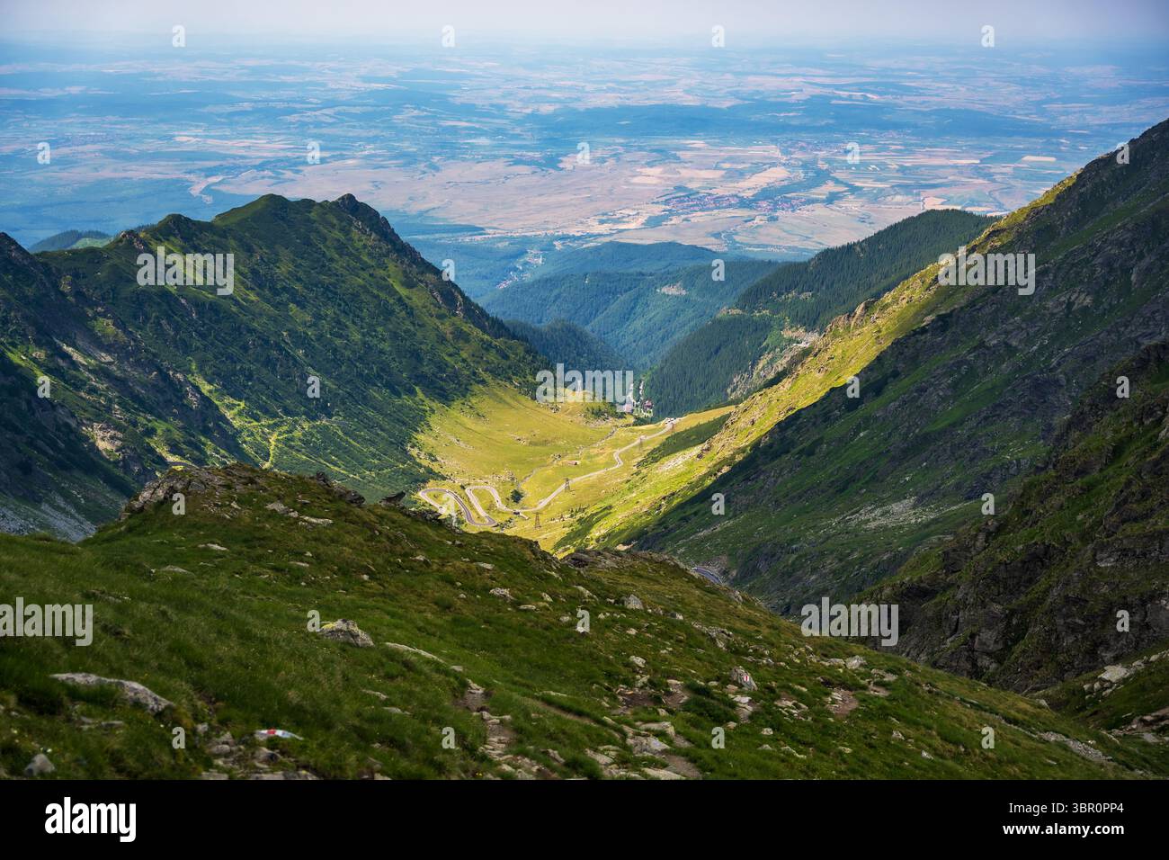 Transfagarasan Fagaras pass in summer. Crossing Carpathian mountains in ...