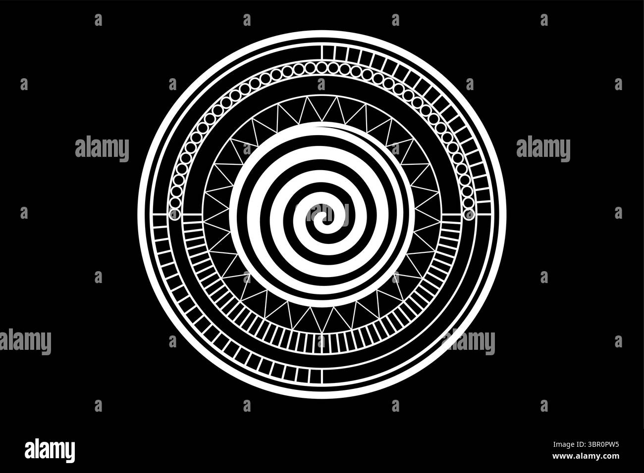 Logo icon ornamental mandala Black and White Stock Photos & Images - Alamy