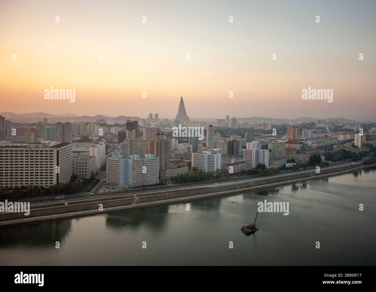 City skyline and Taedong river, DGC, Pyongyang, North Korea Stock Photo ...