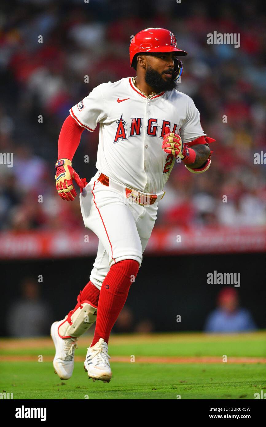 ANAHEIM, CA - JUNE 24: Los Angeles Angels third baseman Luis Rengifo (2 ...