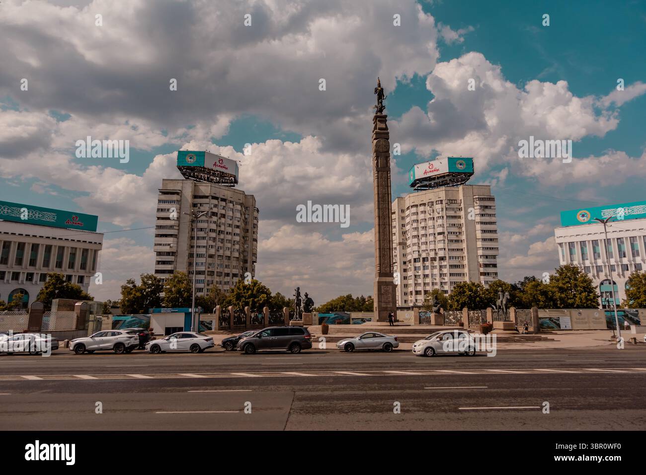 Street view of Republic Square in Almaty, Kazakhstan Stock Photo - Alamy