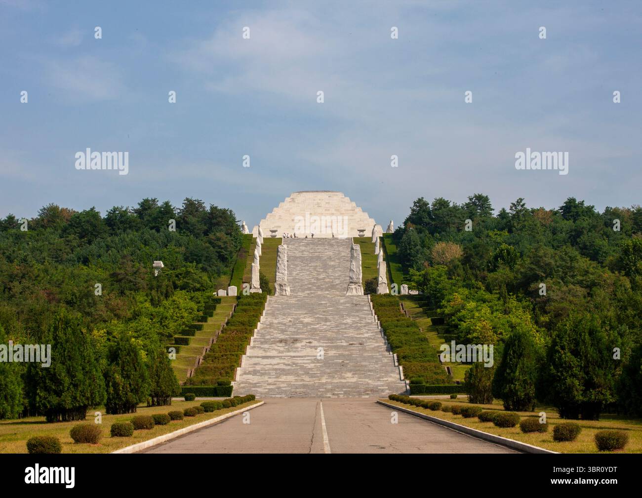 Stairs leading to the Tomb of king tangun, DGC, Pyongyang, North Korea ...