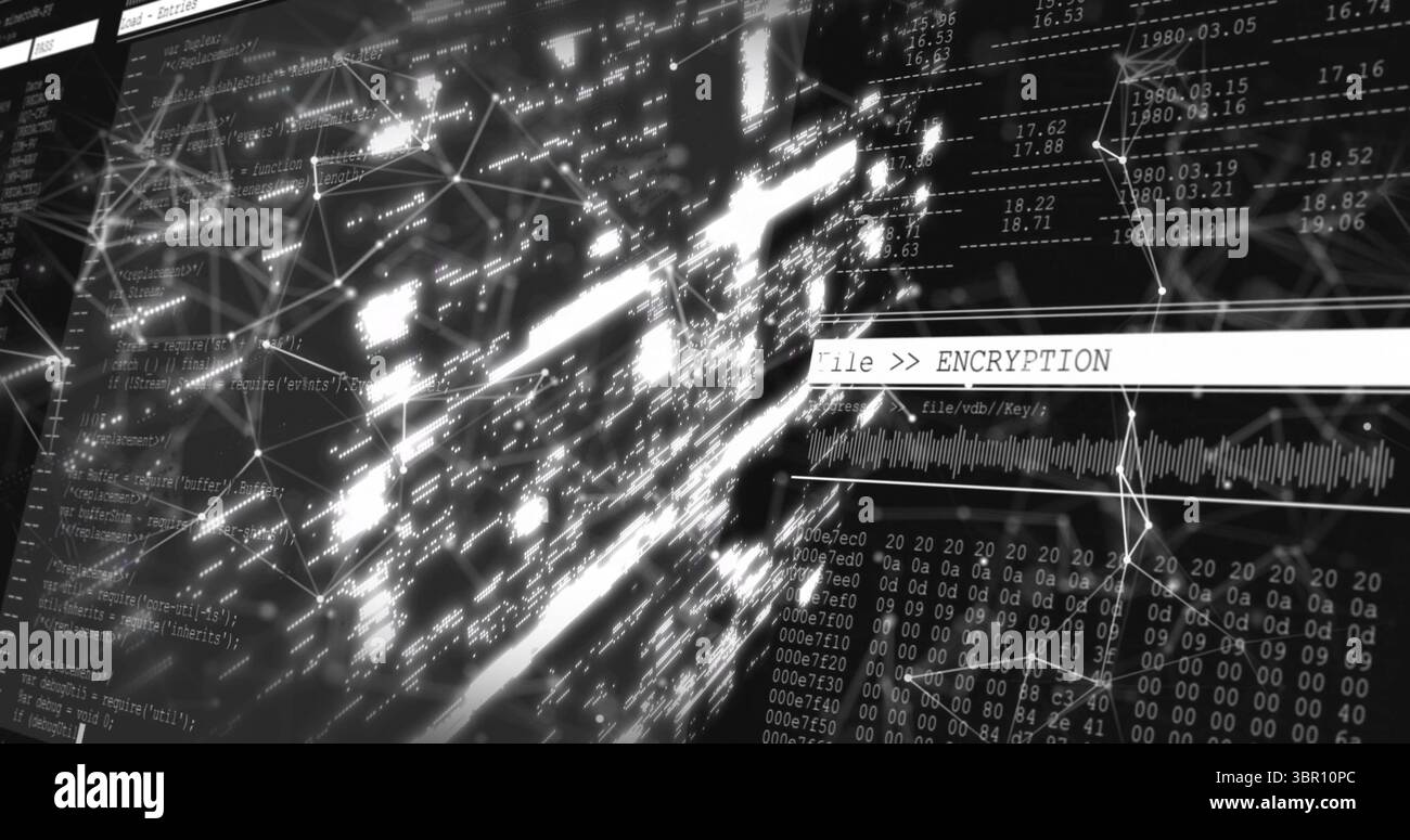Displaying encryption header label and waveform graph on computer ...