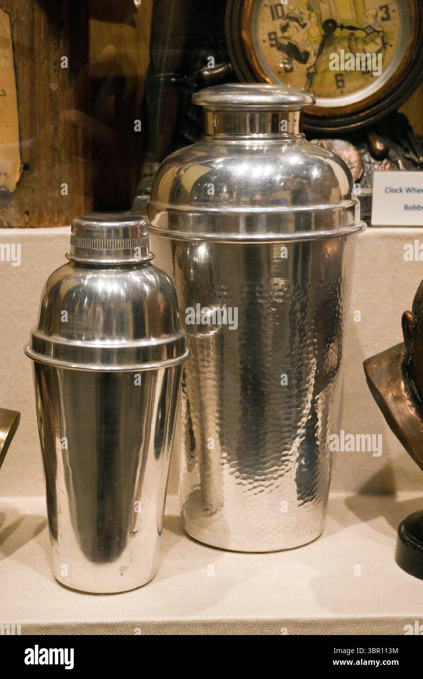 Cocktail shakers in the Little White House museum in Warm Springs ...