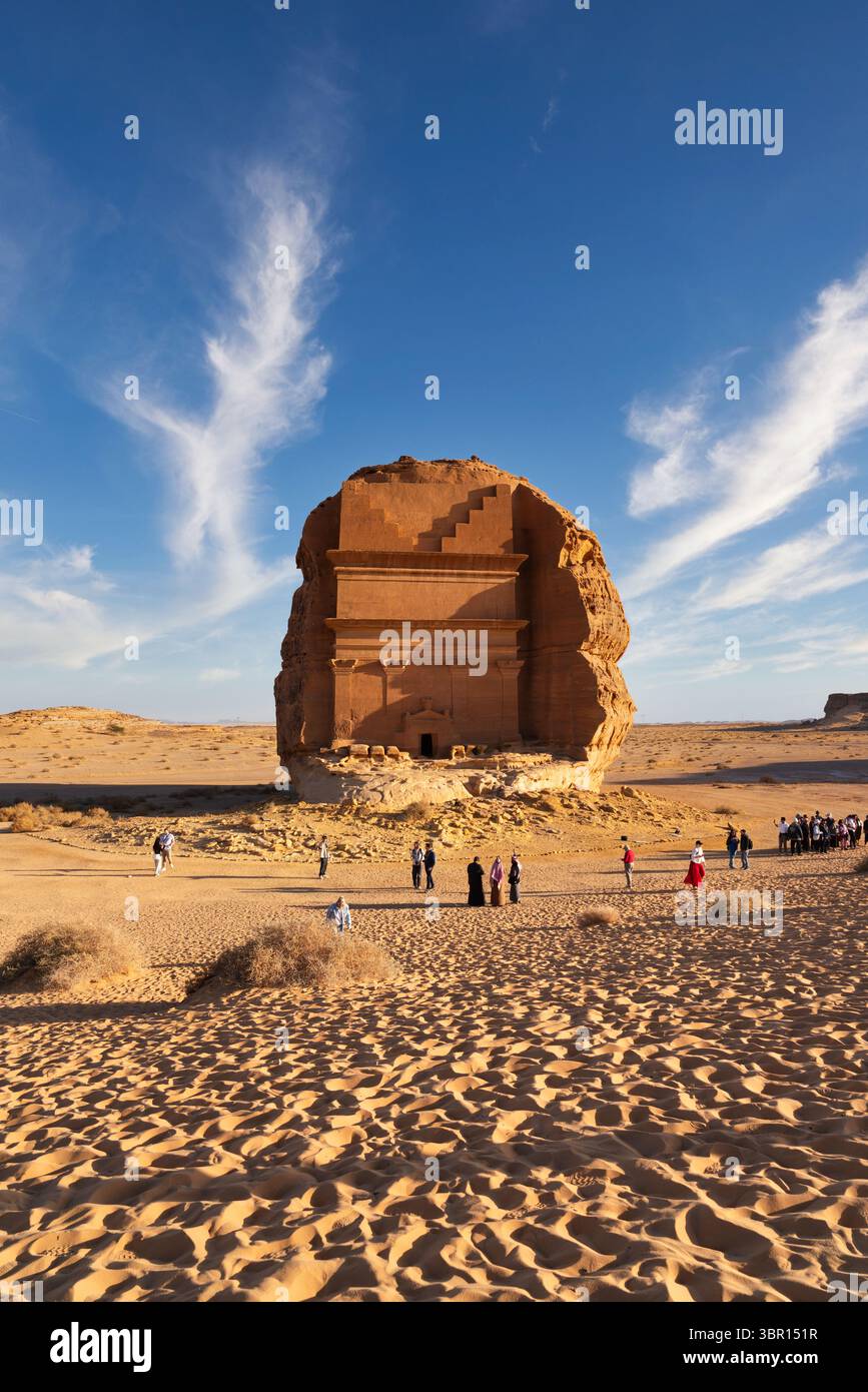 AlUla, Saudi Arabia - December 16, 2024: The Tomb of the Lion of Kuza ...