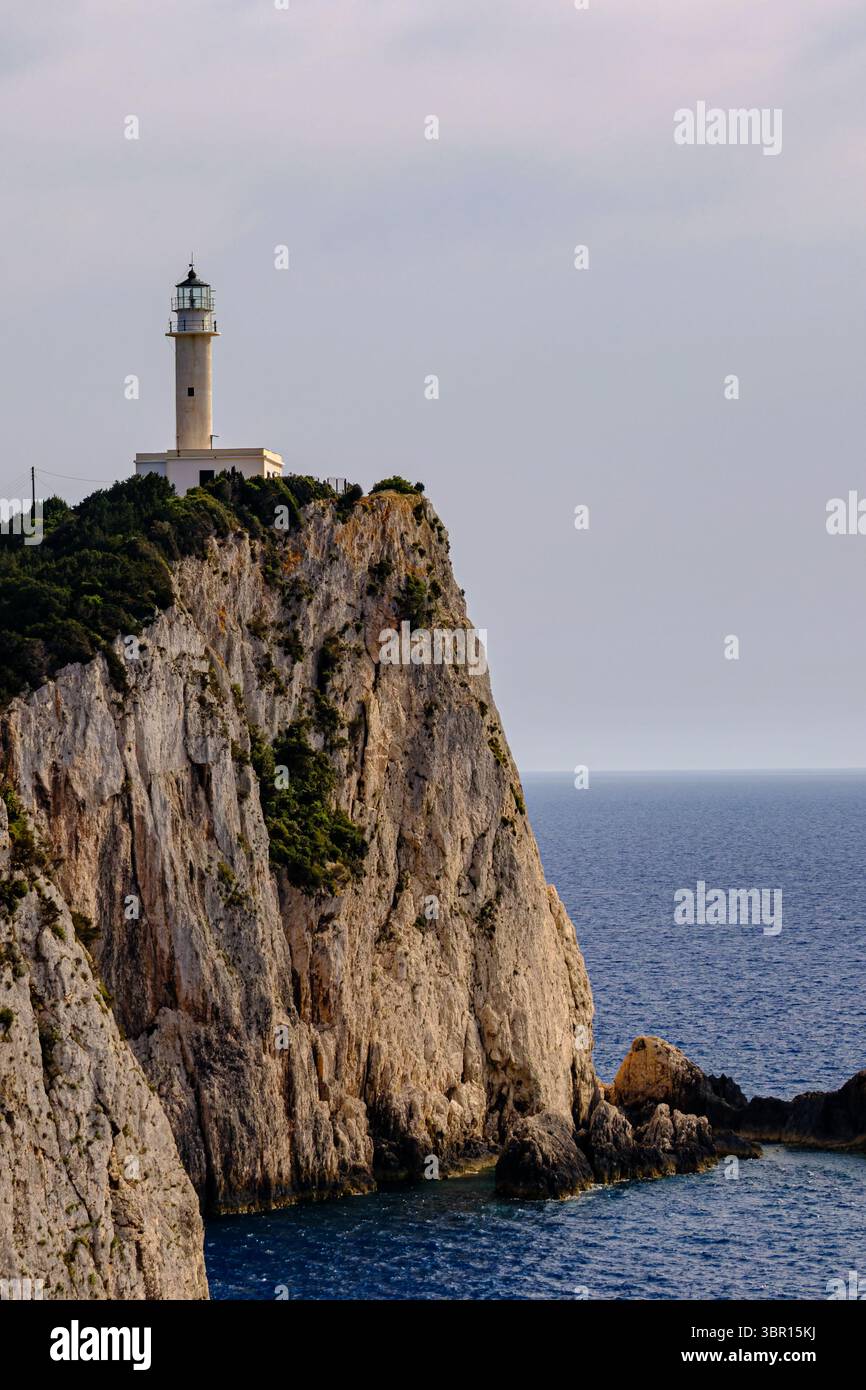 Lighthouse on Cape Lefkatas, Lefkada Island, Greece Stock Photo - Alamy