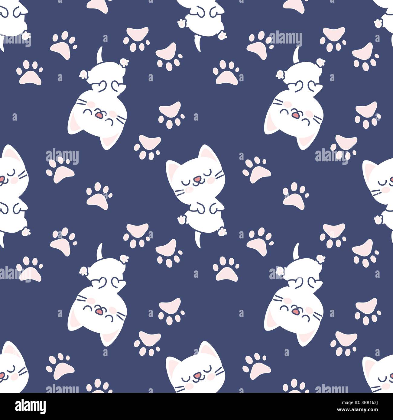 Seamless hand drawn cat Cut Out Stock Images & Pictures - Alamy