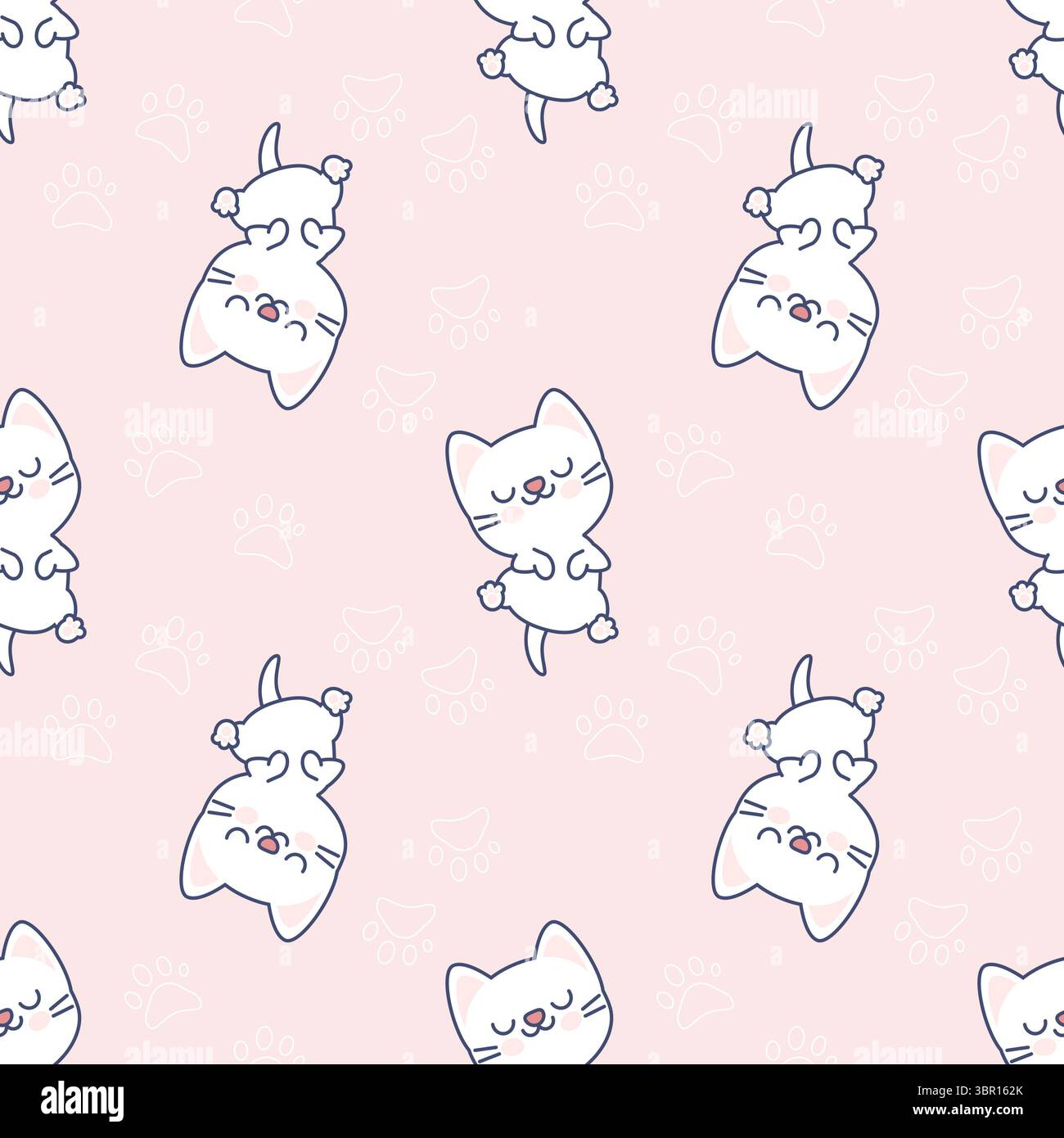 Seamless hand drawn cat Cut Out Stock Images & Pictures - Alamy