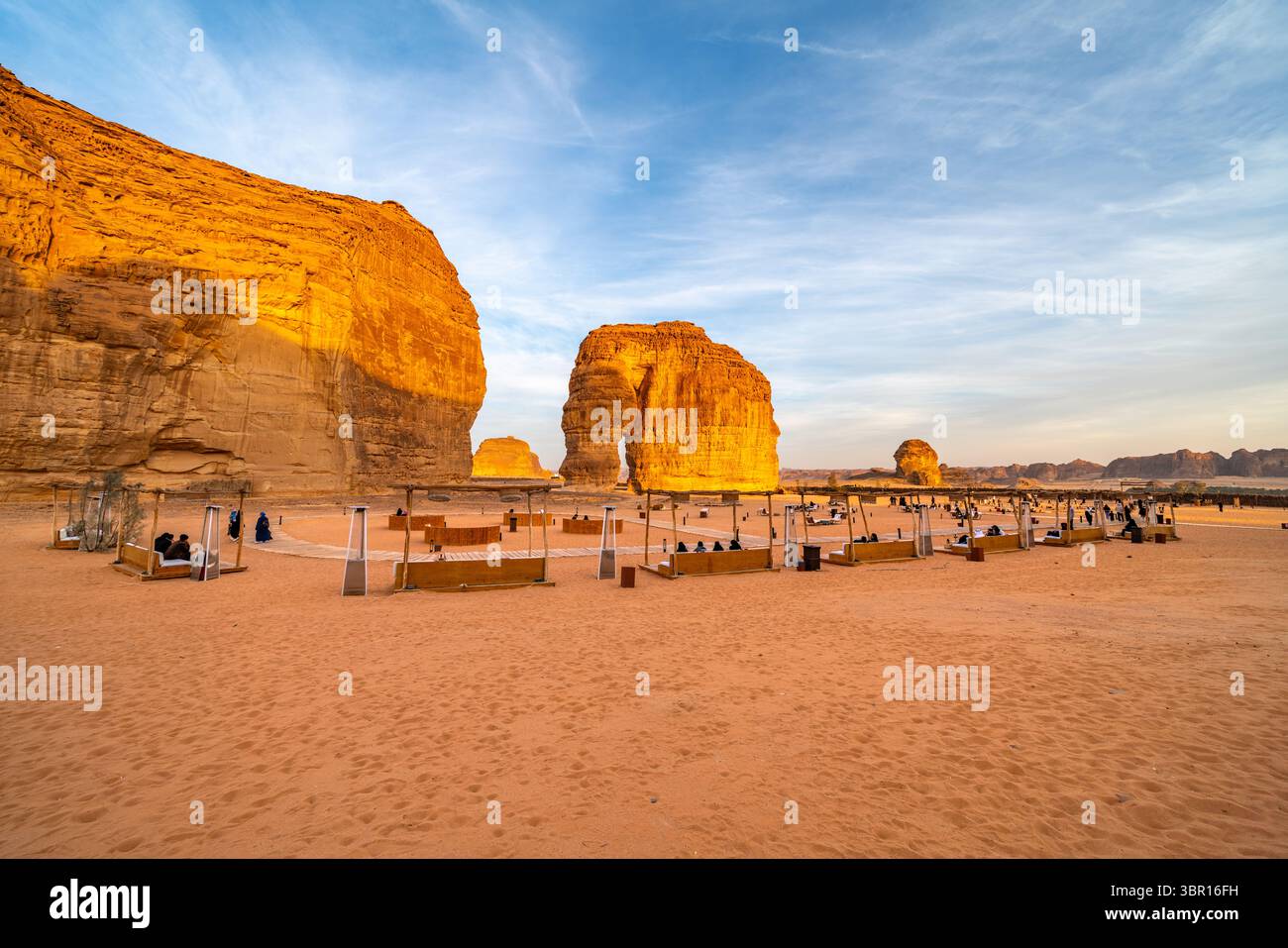 AlUla, Saudi Arabia - December 17, 2024: People relax at the bar at ...