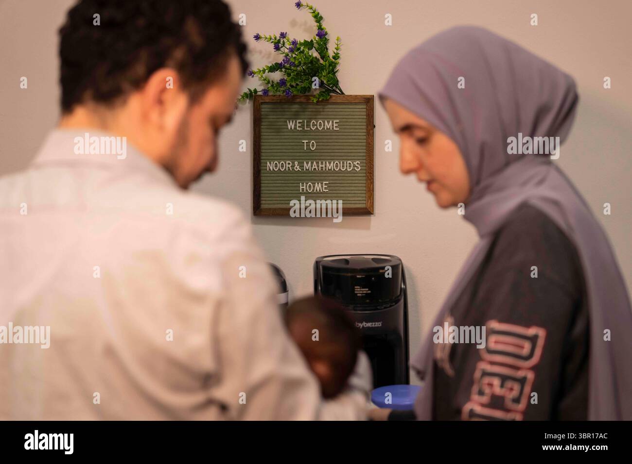 Pro-Palestinian activist Mahmoud Khalil and his wife Dr. Noor Abdalla ...