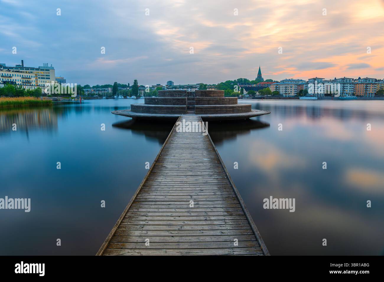Stockholm, Sweden - June 10, 2025: A wooden pier and bathing platform ...