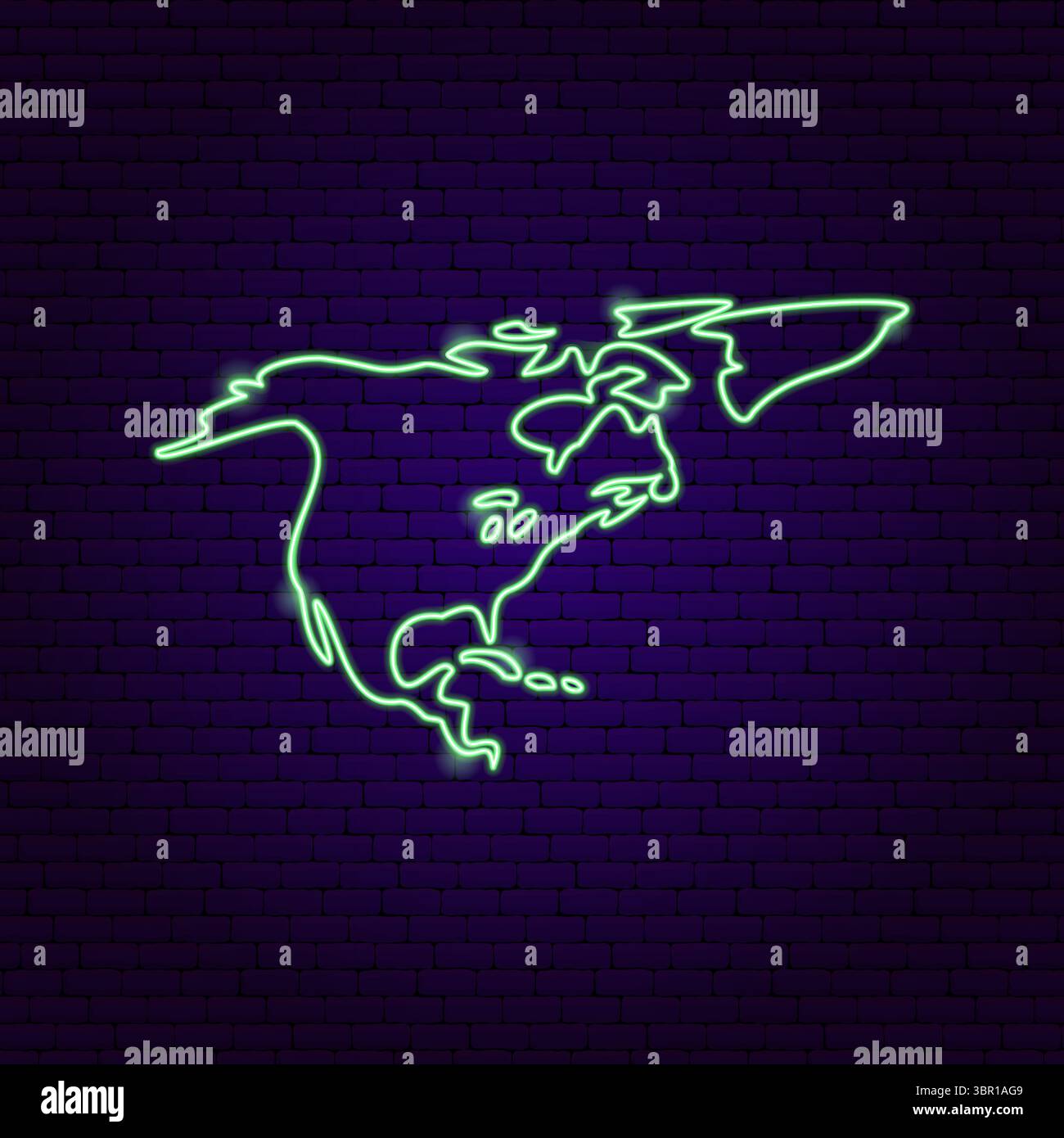 America map neon silhouette hi-res stock photography and images - Alamy