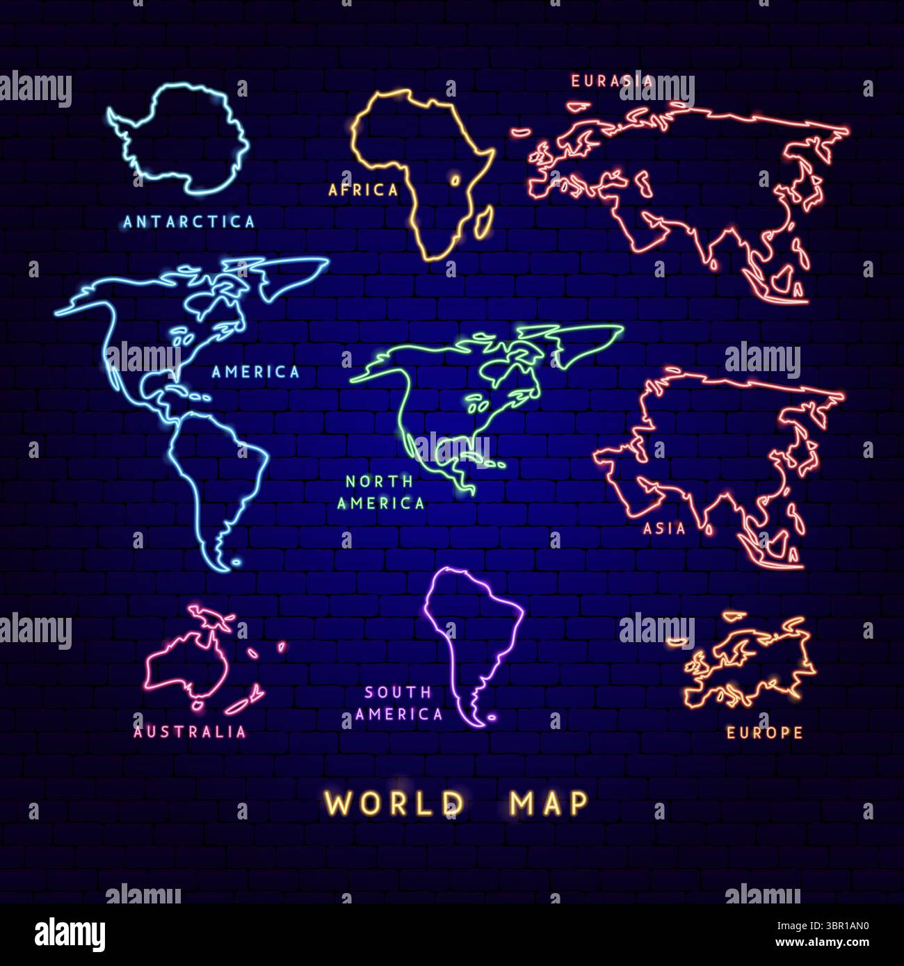 South africa neon map hi-res stock photography and images - Alamy