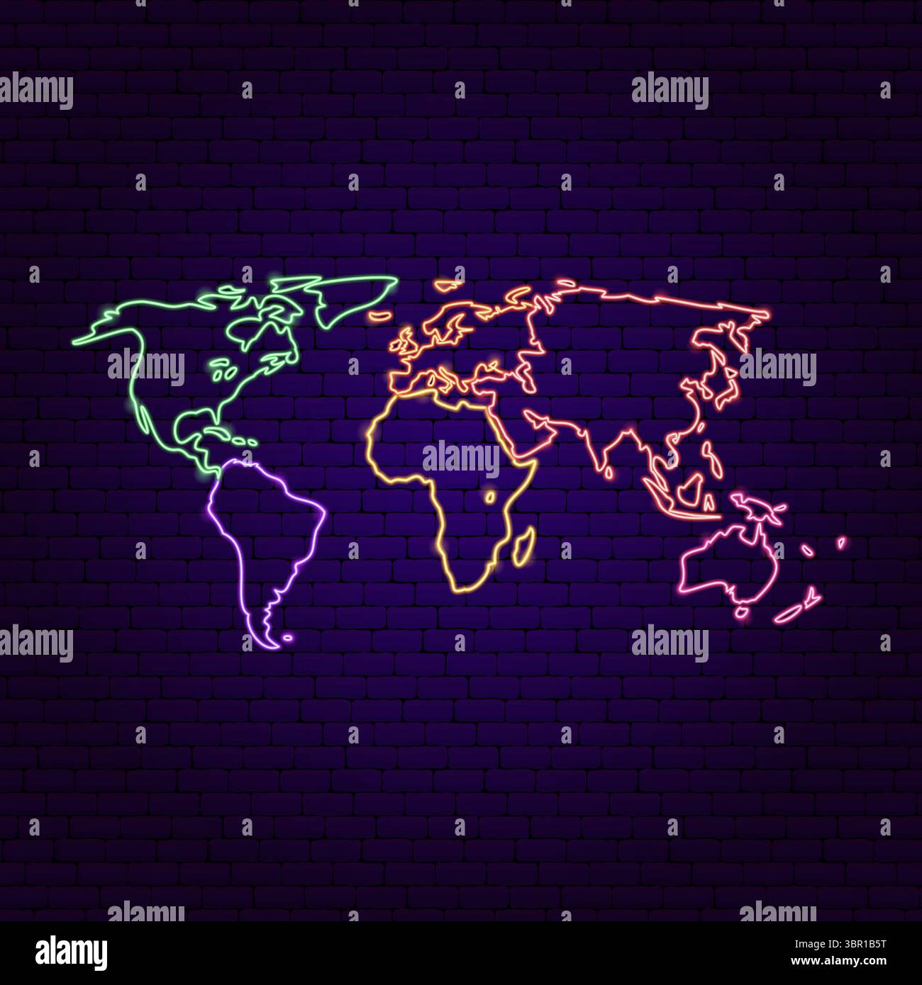 Neon map of america Stock Vector Images - Alamy