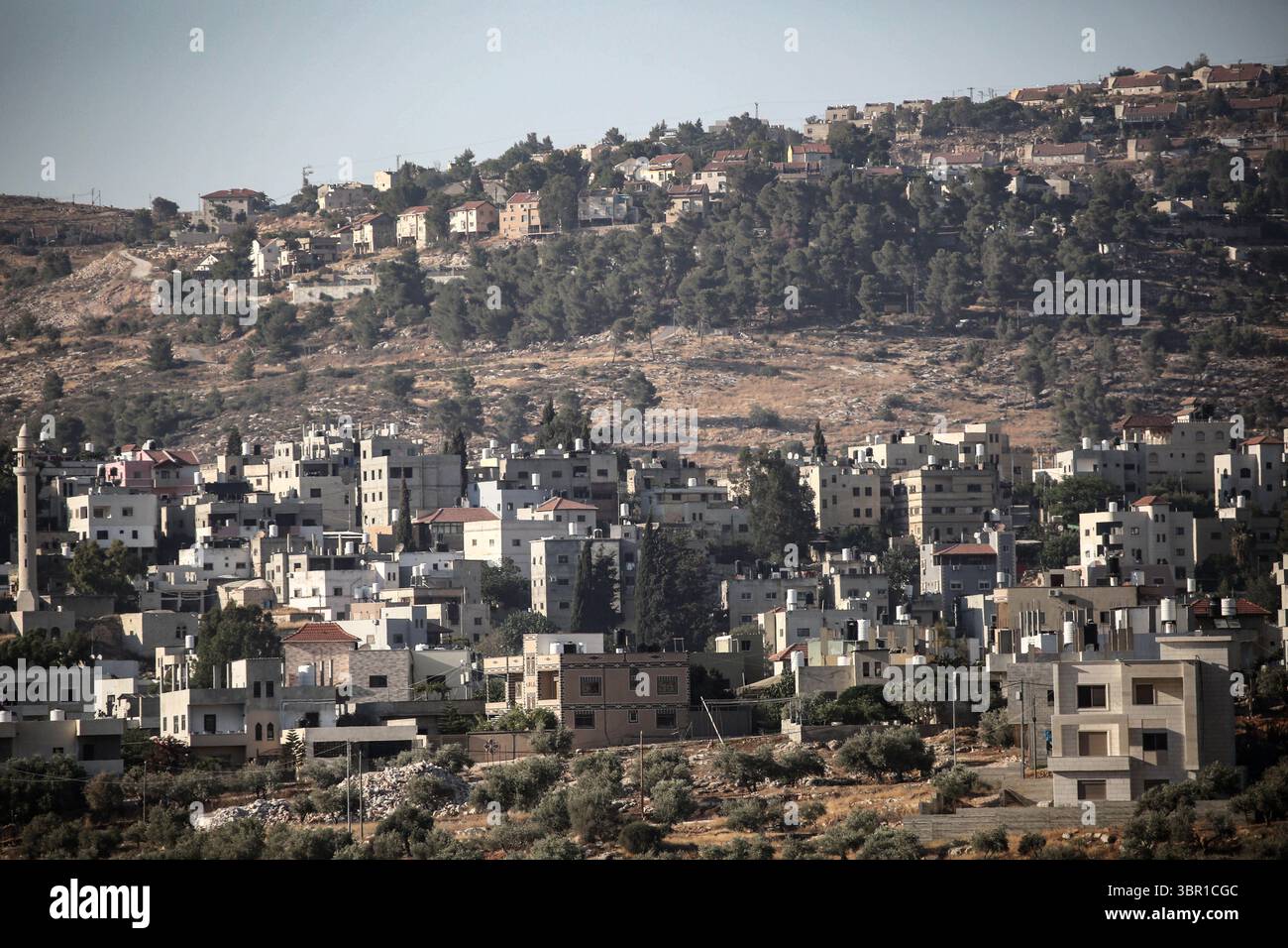 A view of the Palestinian buildings in the village of Deir al-Hatab ...