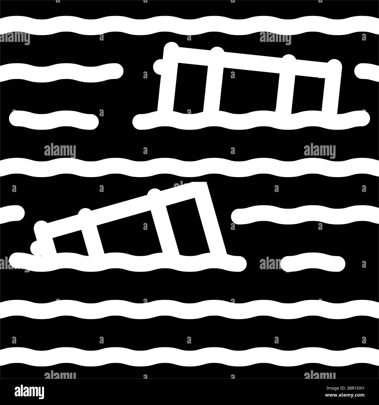 barrels floating water glyph icon vector illustration Stock Vector ...