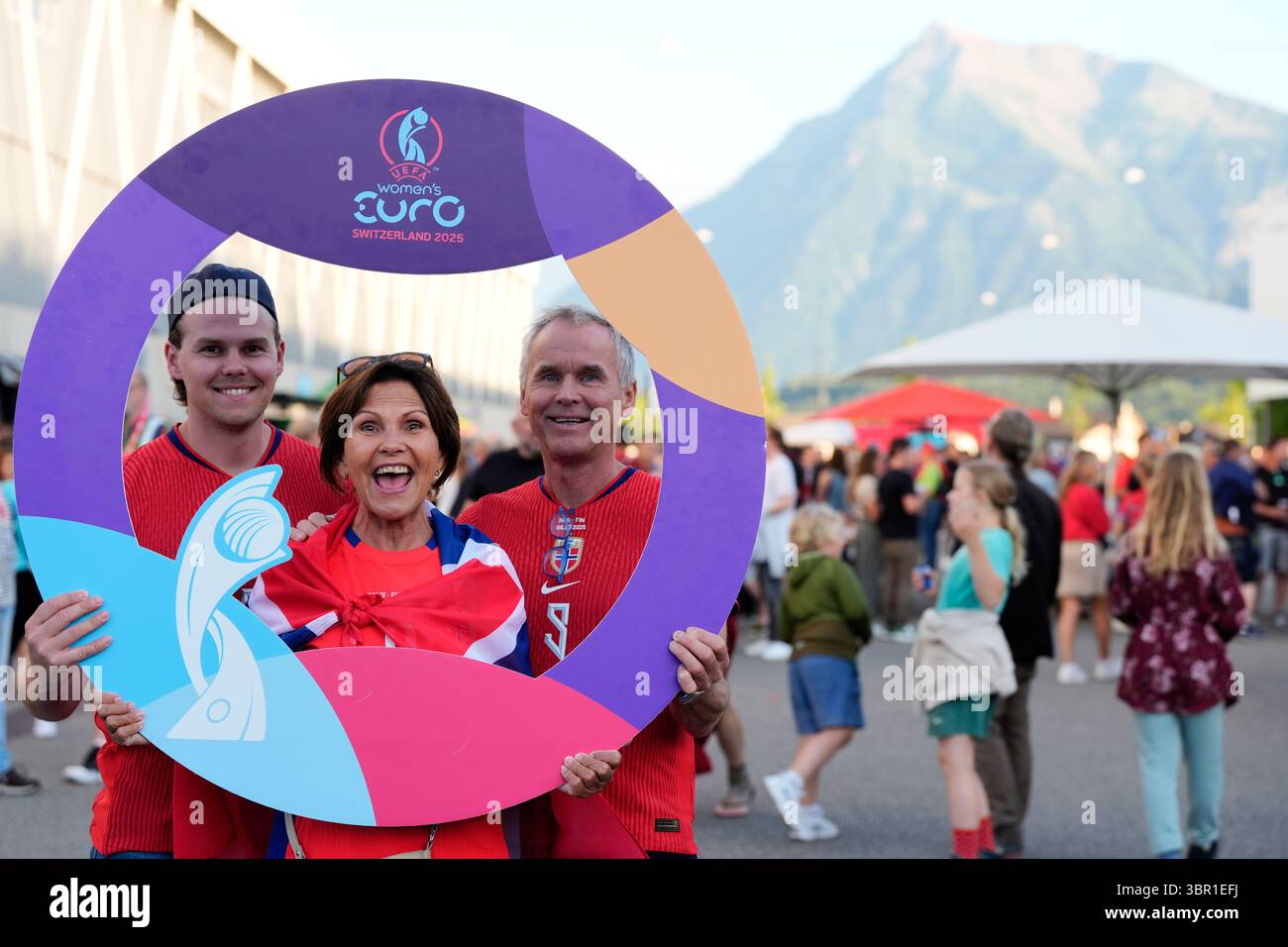 Norway fans arriving before the UEFA Women's Euro 2025 Group A match at ...