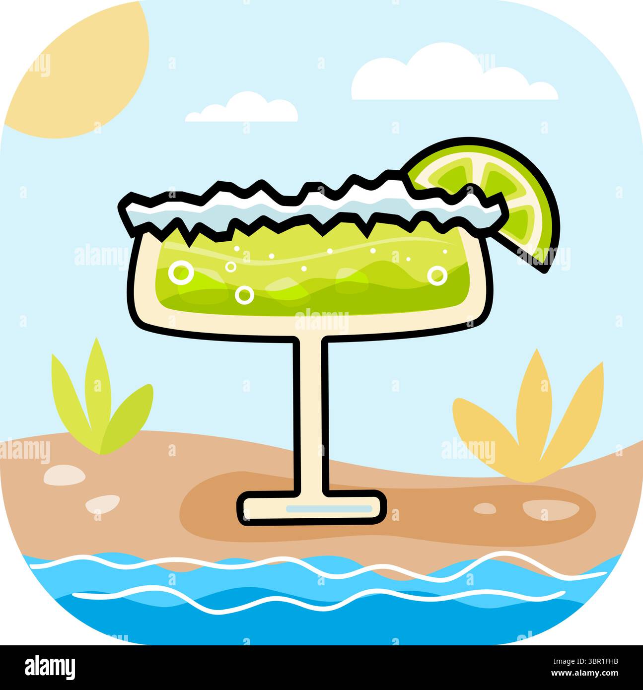 Tropical drink on beach Stock Vector Images - Alamy