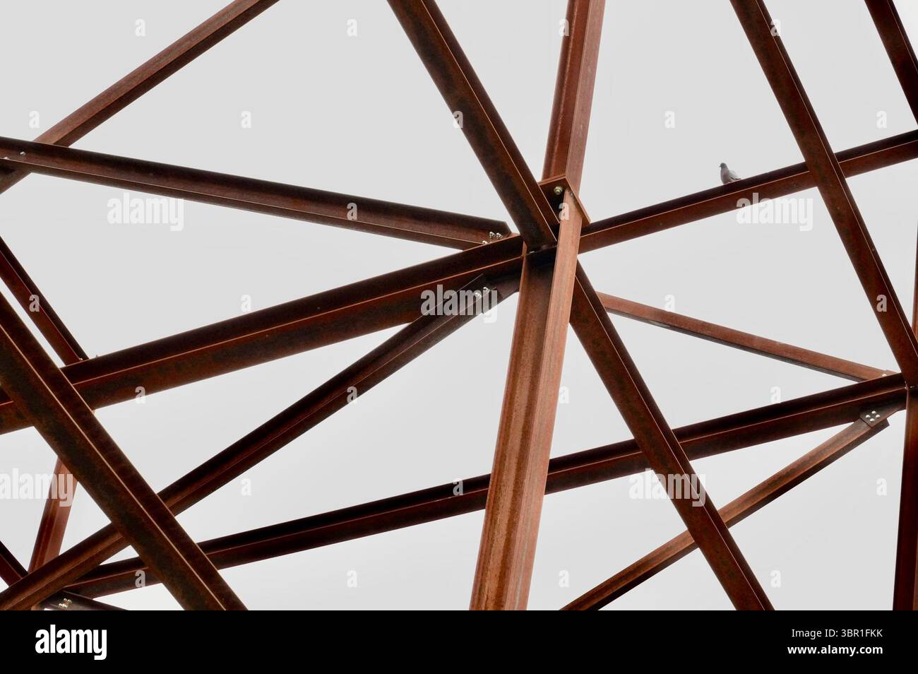 Construction elements metal beams. Building reinforcement. Metal slats ...