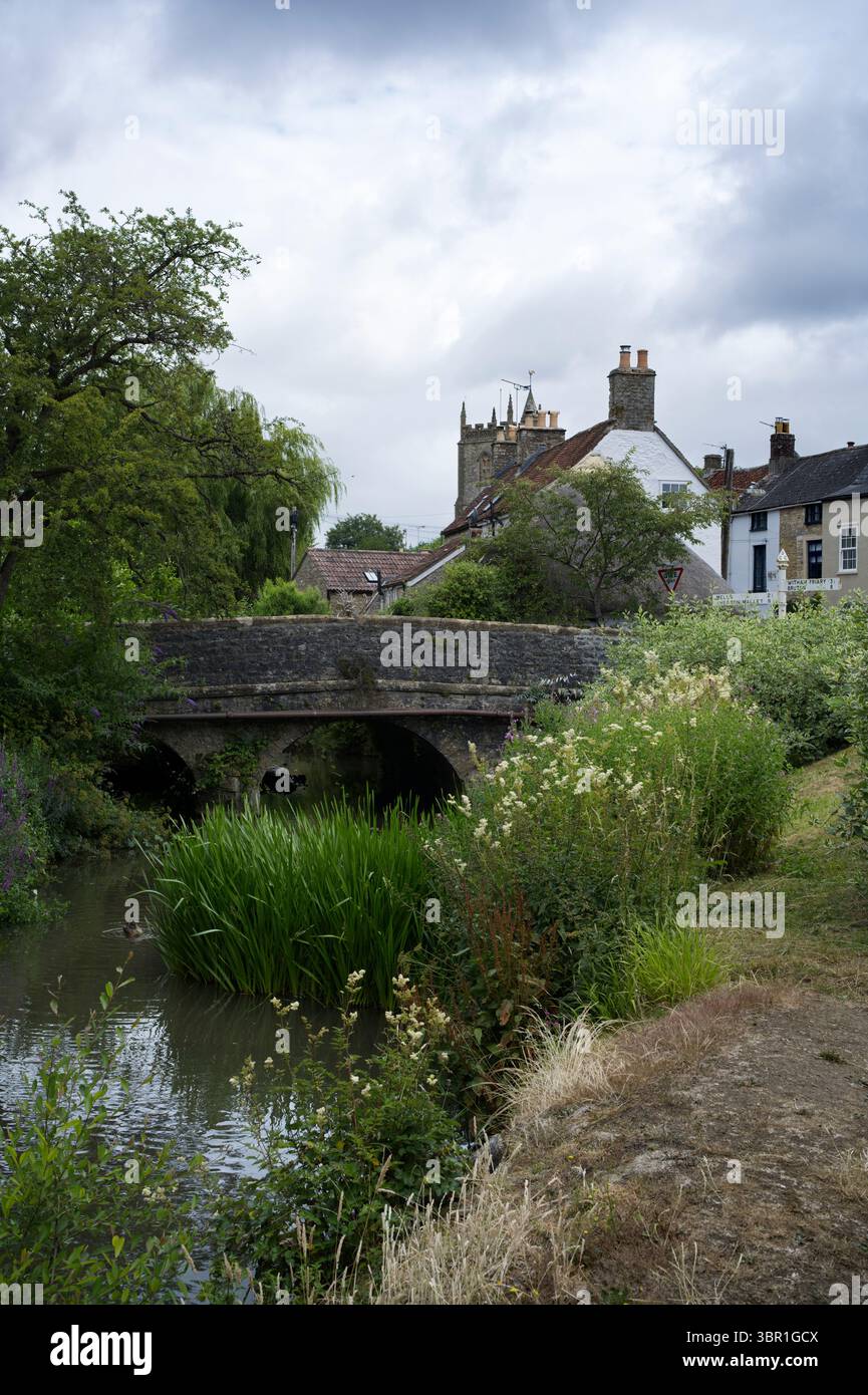 Village of Nunney with a view of Mells River Stock Photo - Alamy