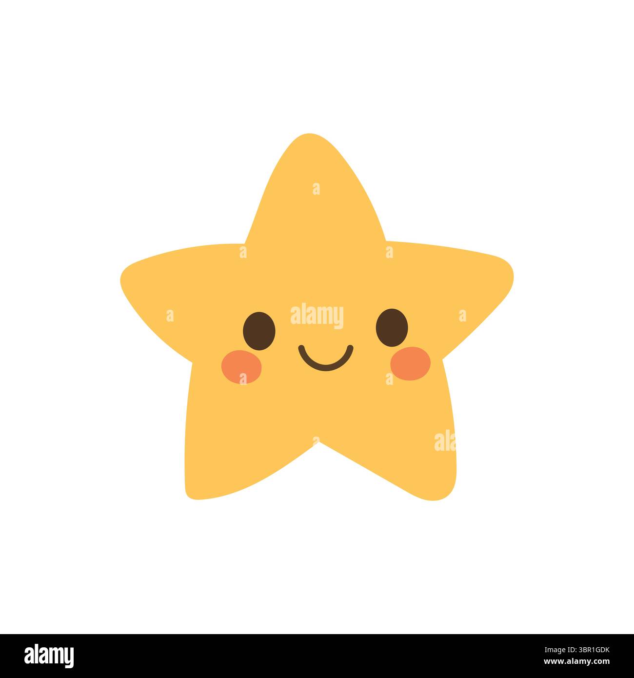 Adorable yellow star with a smiling face and rosy cheeks, perfect for ...