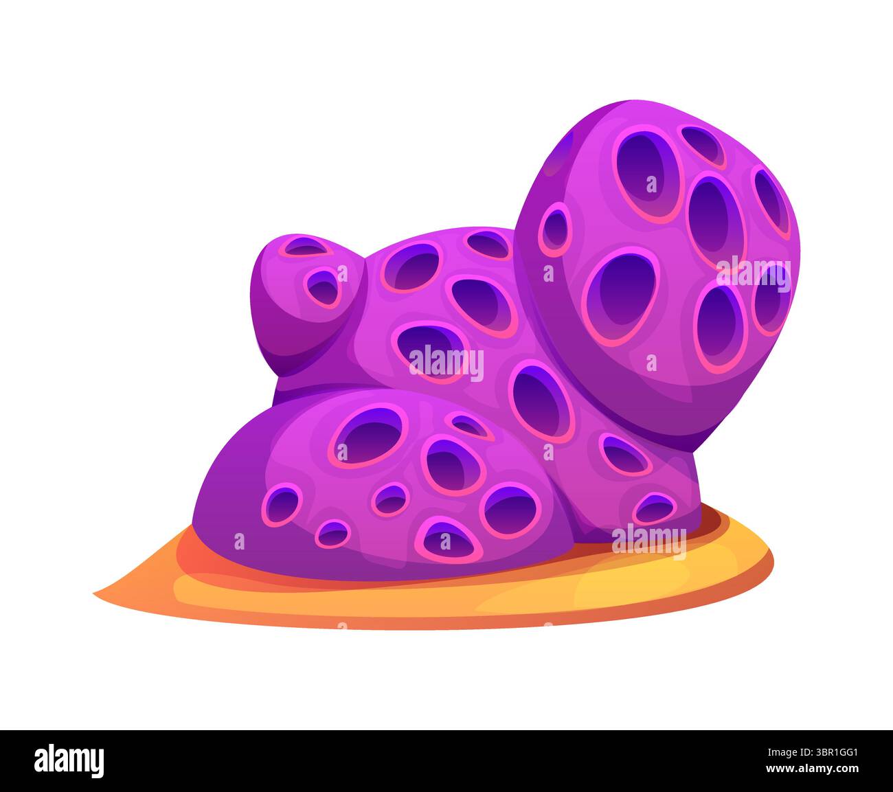 Underwater cartoon seaweed algae and coral reef, tropical sea bottom ...