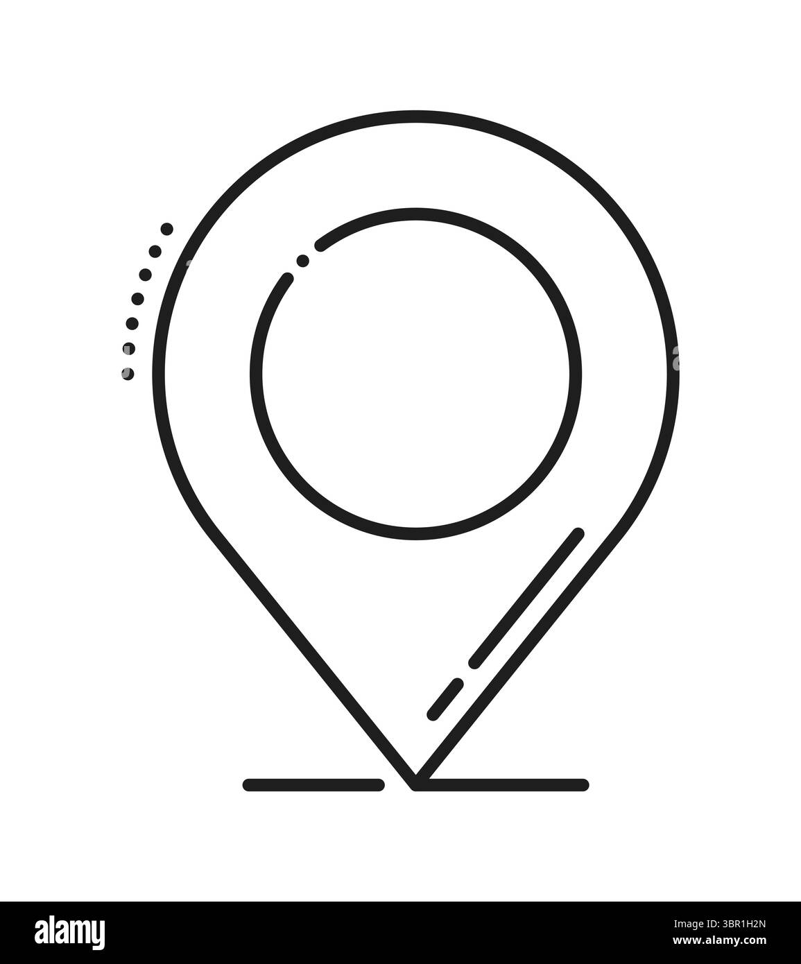 Trip route location point line icon or symbol. Navigation linear vector ...